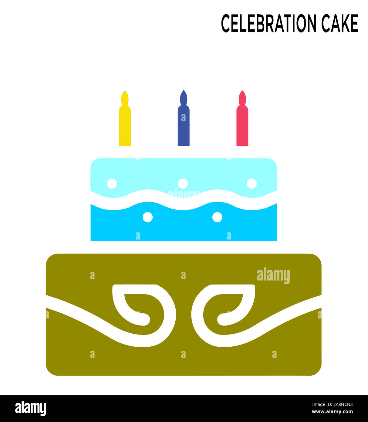 Celebration cake editable icon symbol design Stock Photo - Alamy