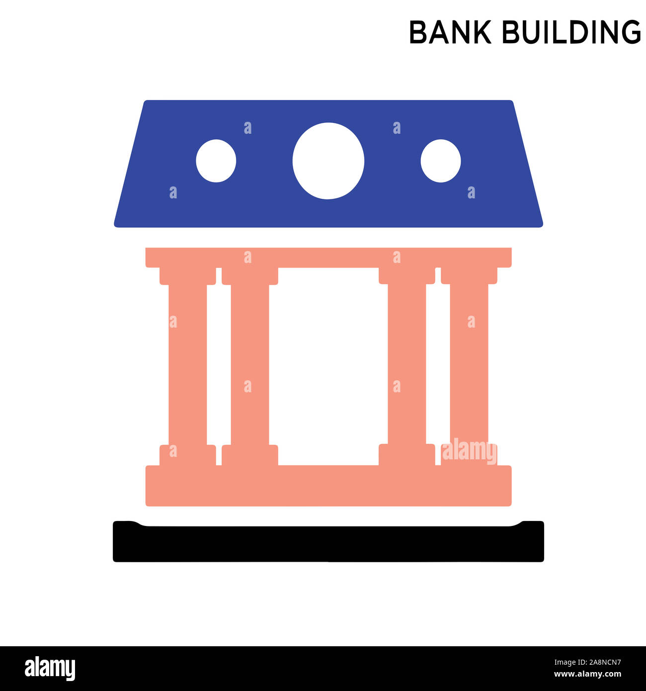 Bank building icon white background simple element illustration ...