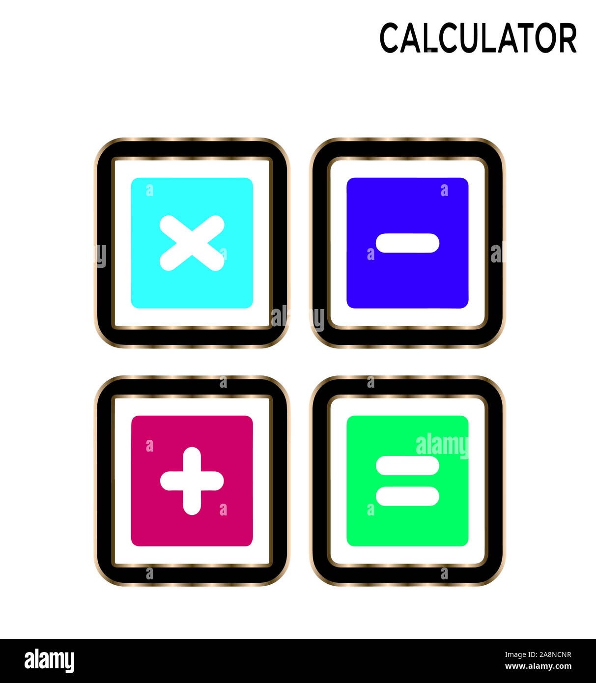 Calculator buttons interface editable icon Stock Photo - Alamy