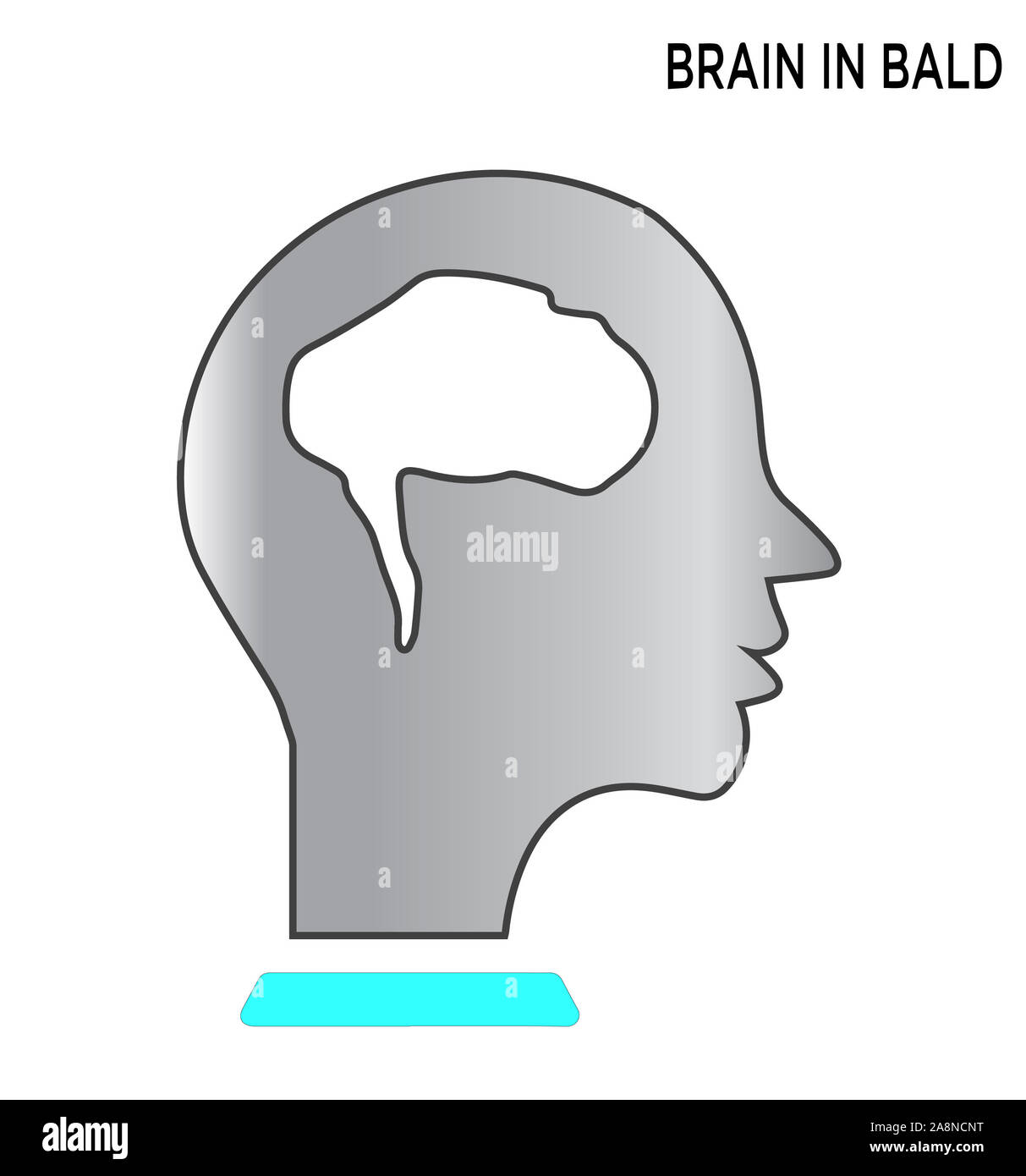 Brain in bald male head Cut Out Stock Images & Pictures - Alamy
