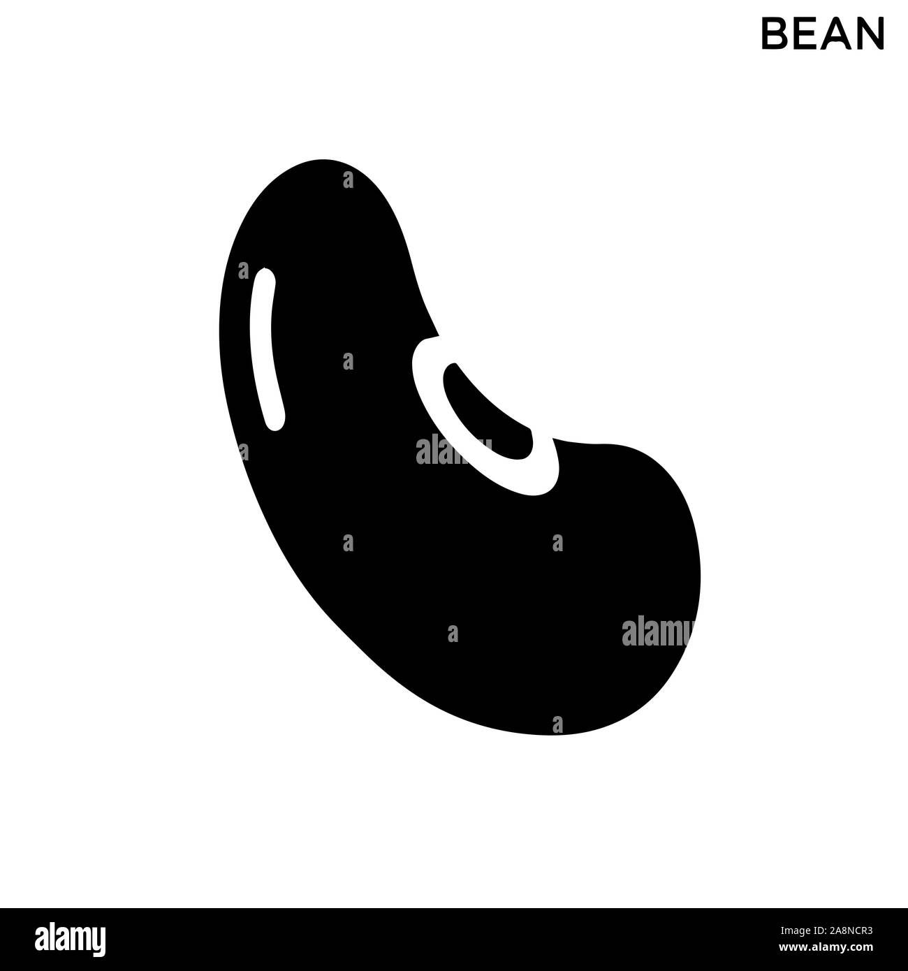 Bean icon white background food concept symbol design Stock Photo - Alamy
