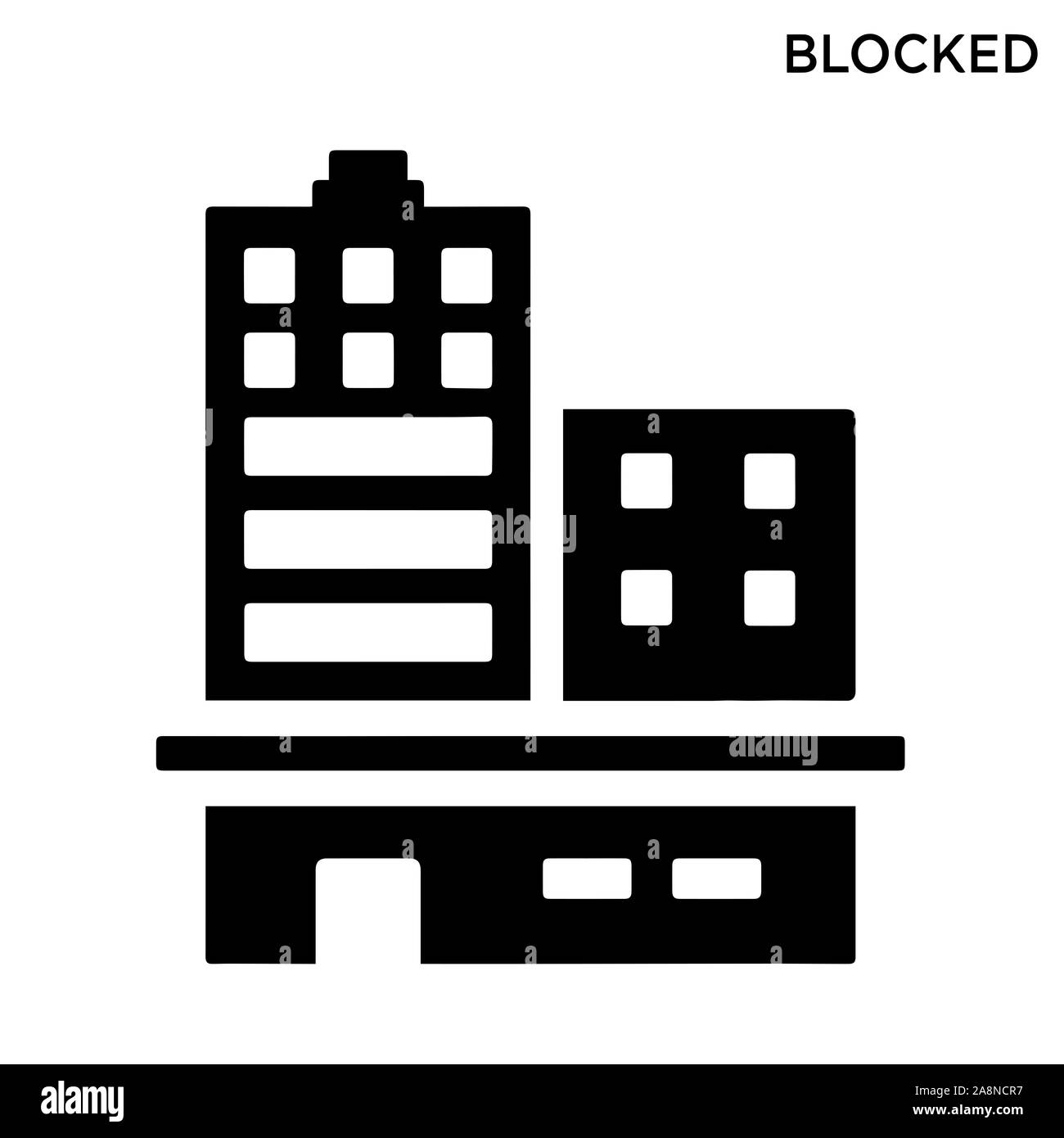 Blocked icon education concept symbol design Stock Photo - Alamy