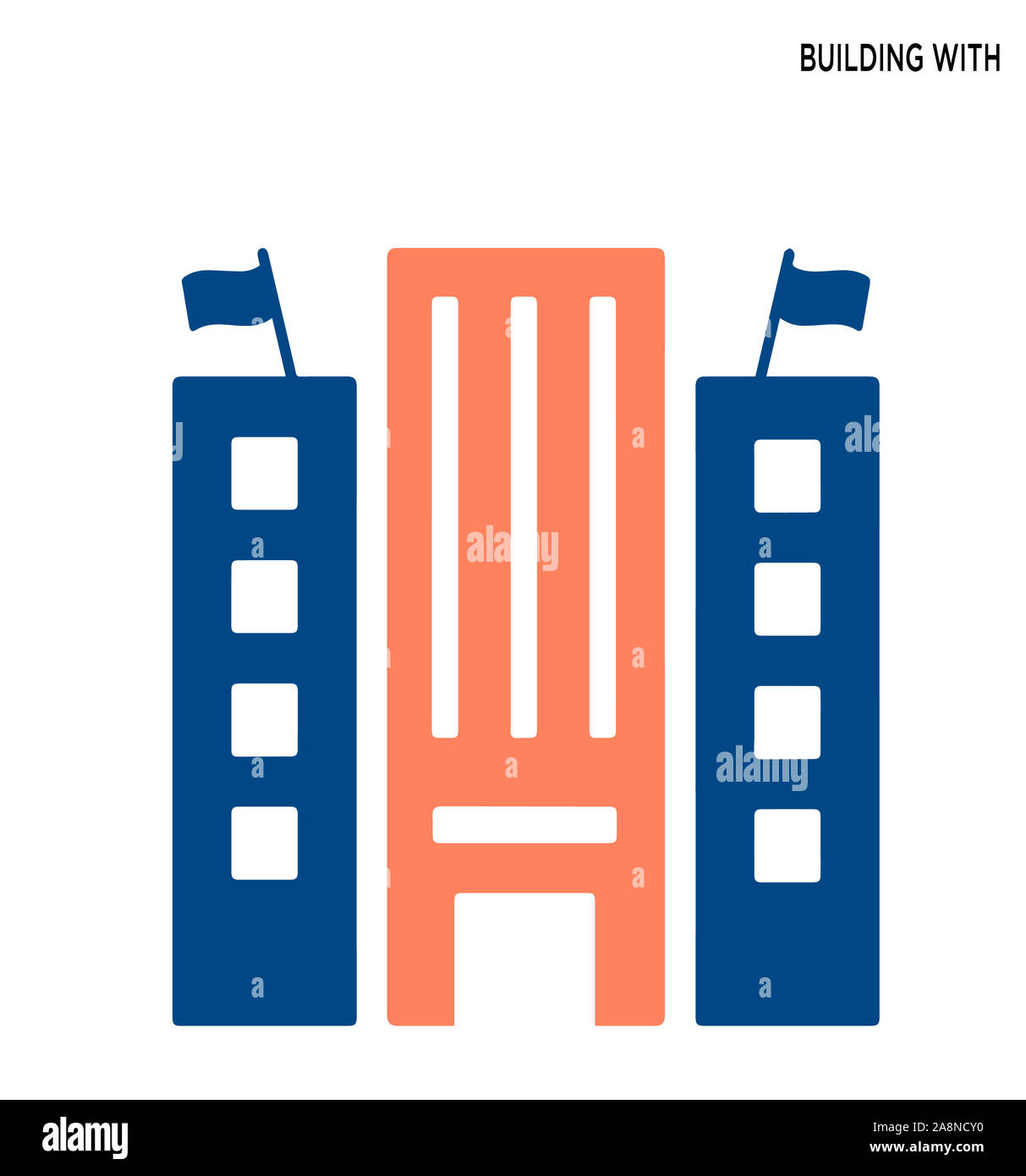 Building two flags editable icon symbol design Stock Photo - Alamy