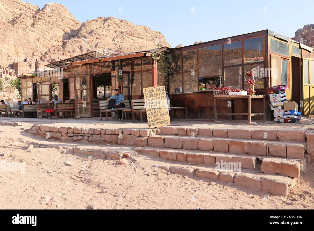 Cafe, Petra, Wadi Musa, Ma'an Governorate, Jordan, Middle East Stock ...