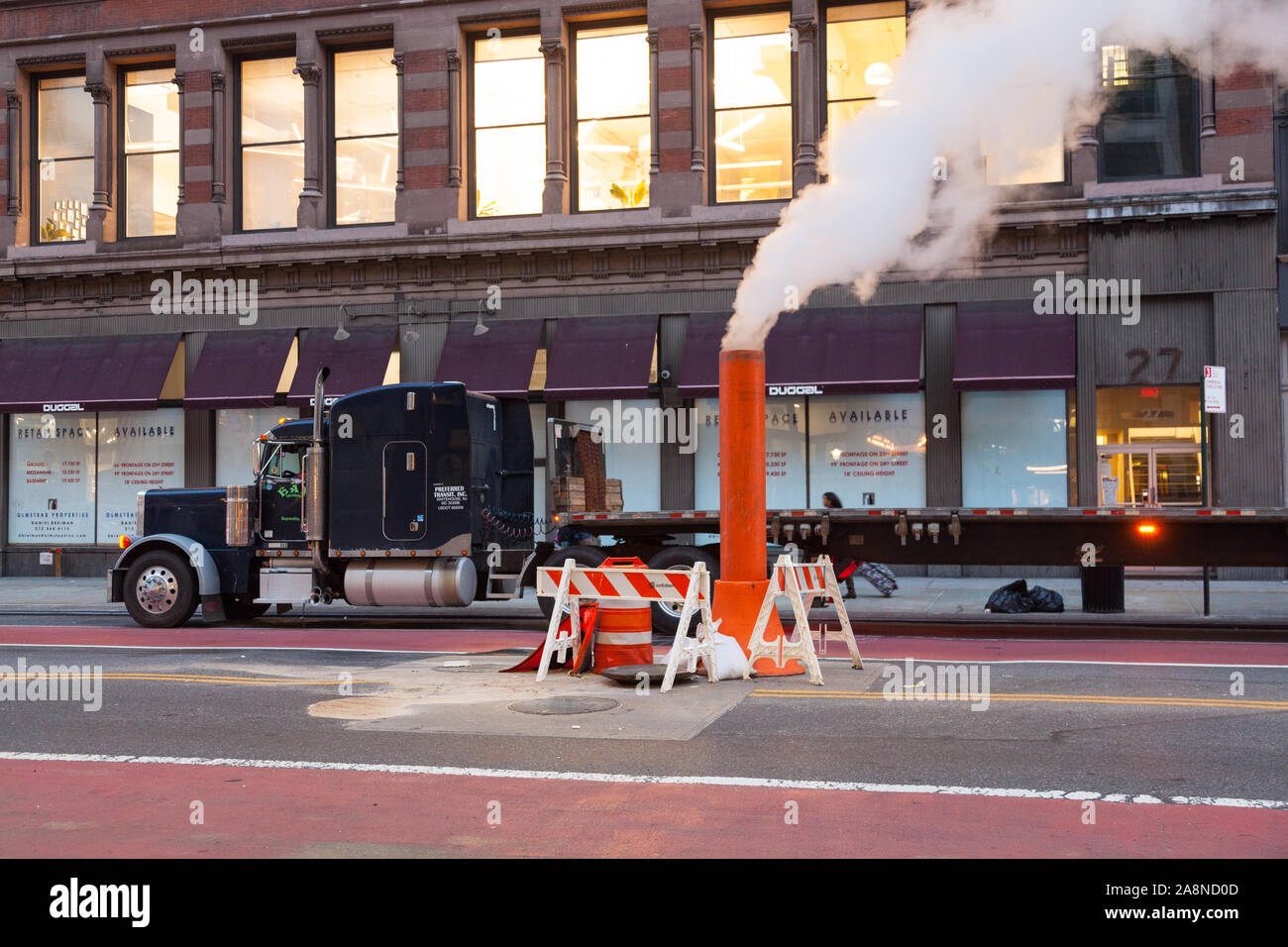 Large American delivery truck, 23rd Street, New York City , United ...