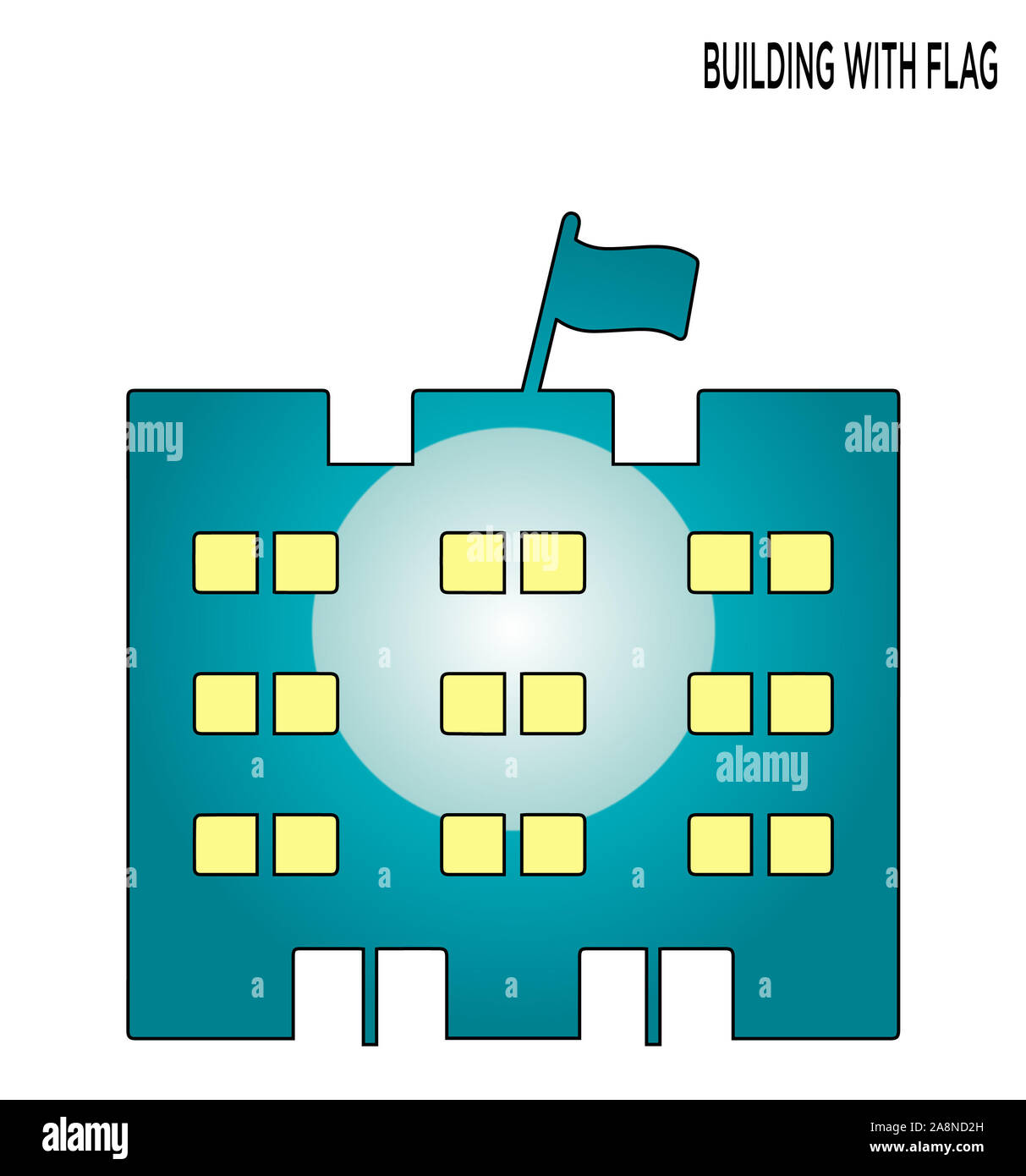 Building flag editable icon symbol design Stock Photo - Alamy