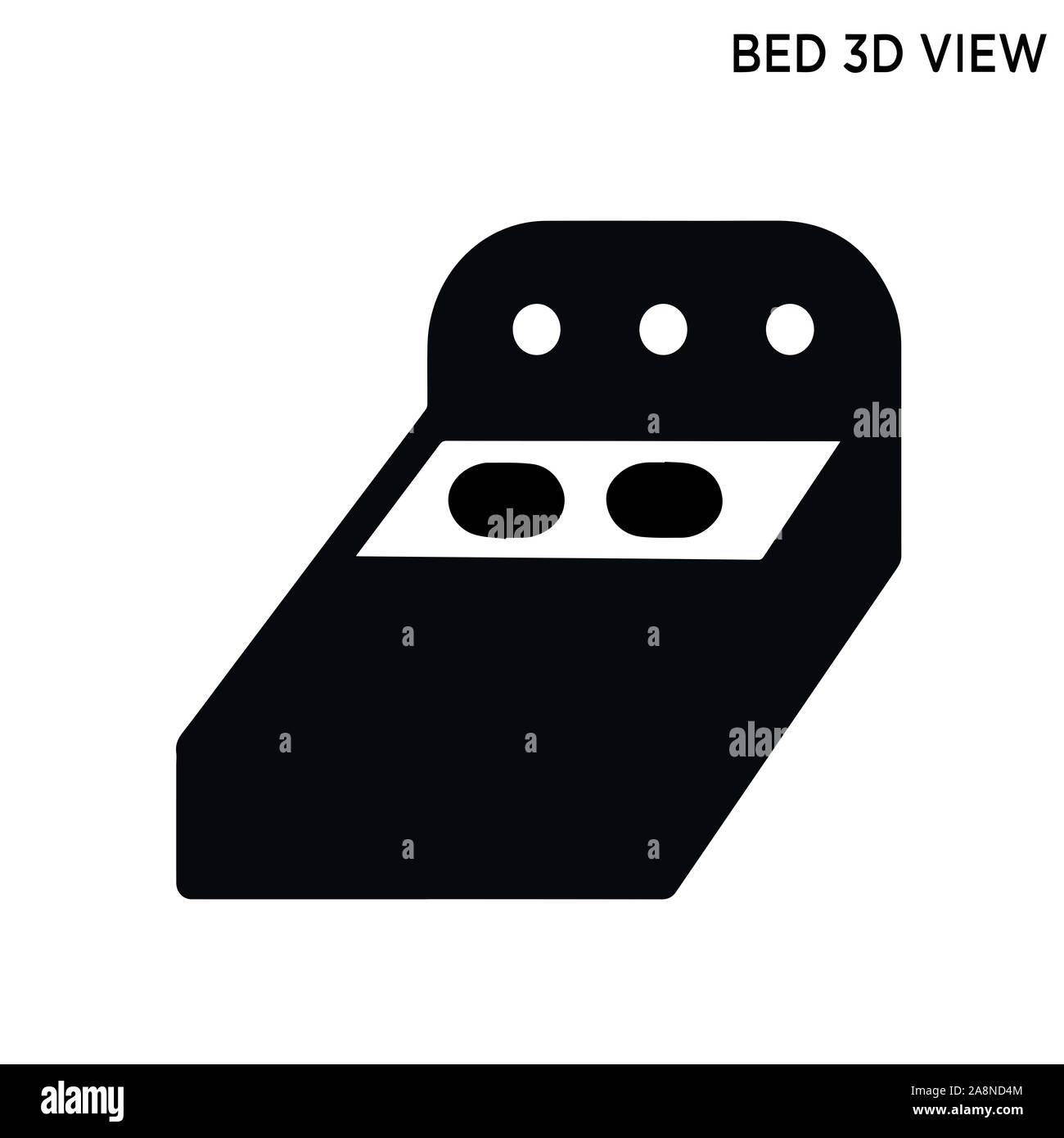 Bed 3D view icon white background simple element illustration buildings ...