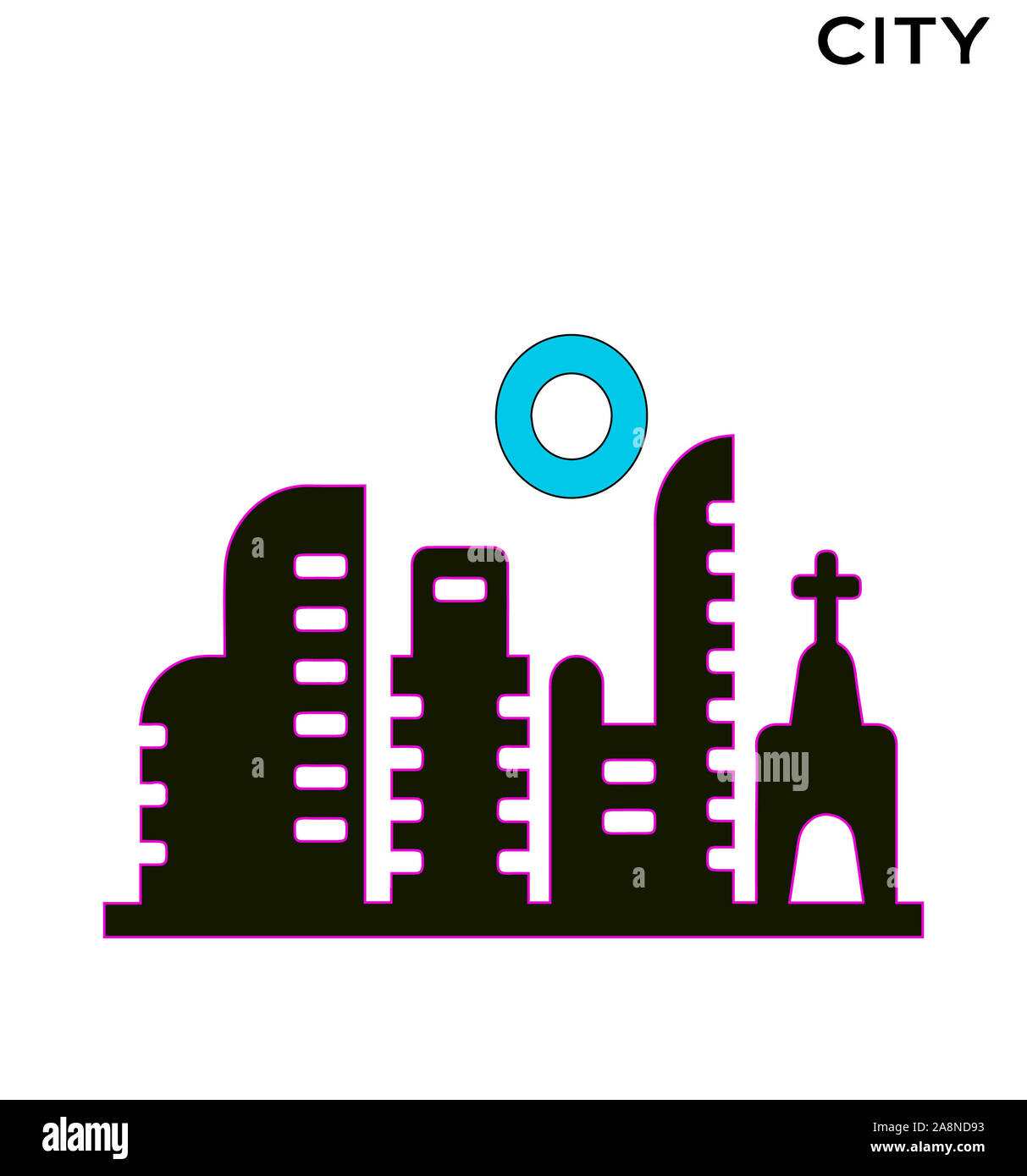 City town icon editable symbol design Stock Photo - Alamy