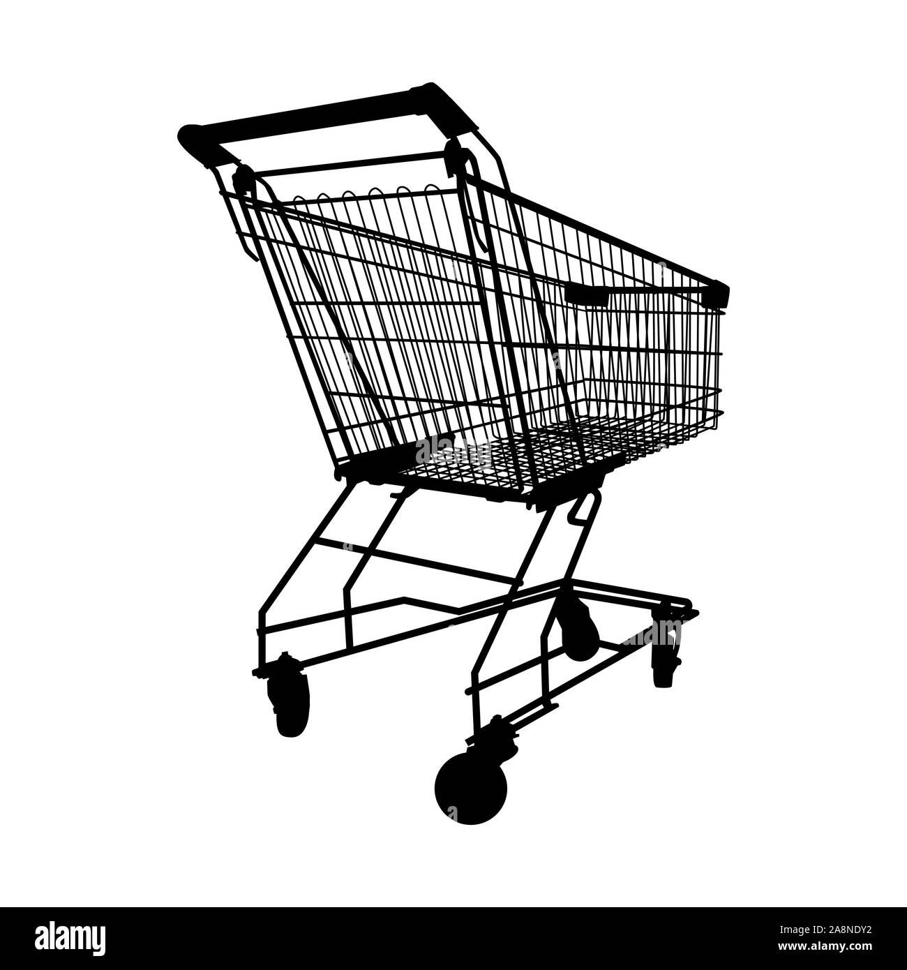 vector silhouette shopping cart on white isolated background Stock ...
