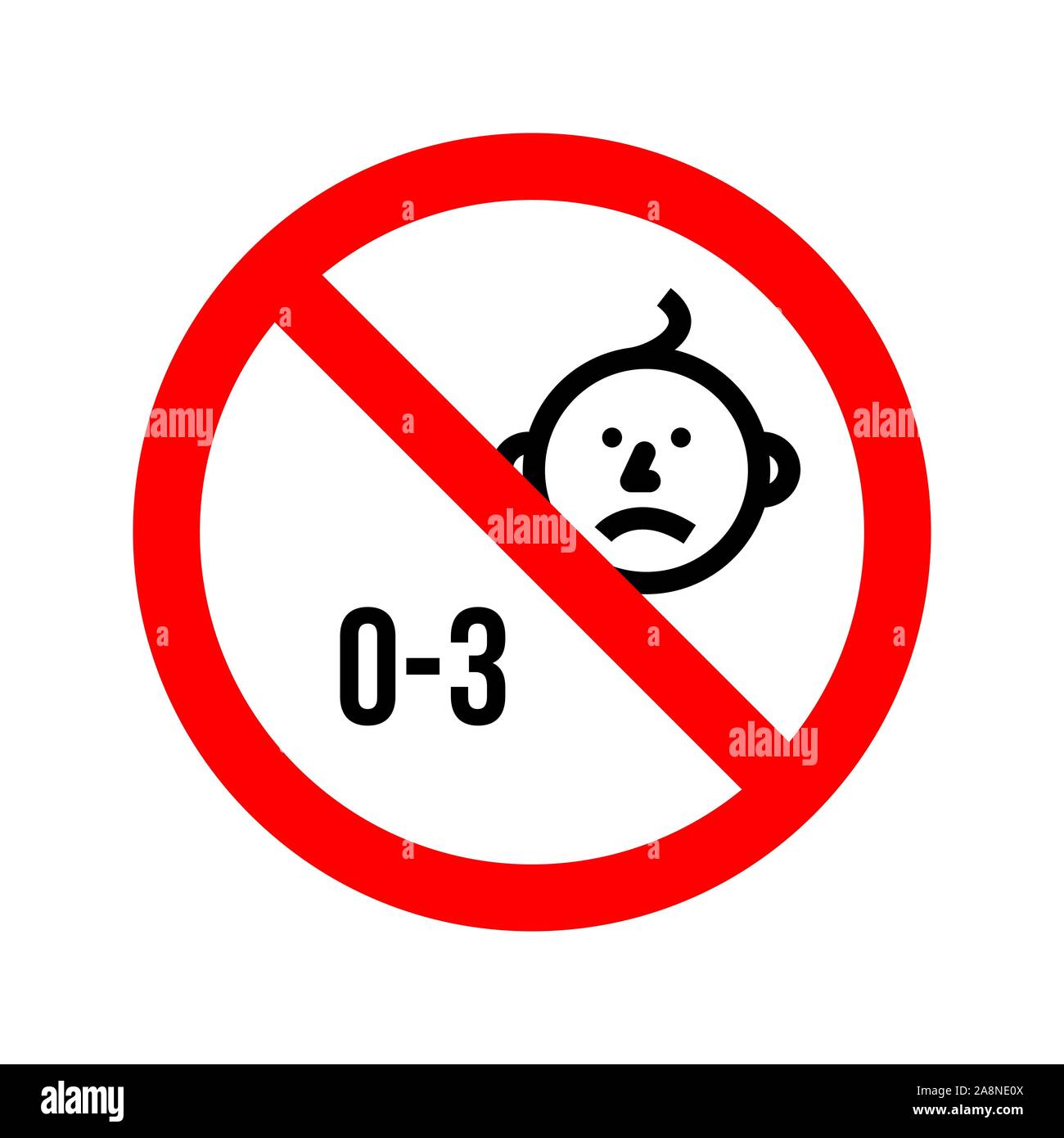 vector warning sign not suitable for children under three years old on ...