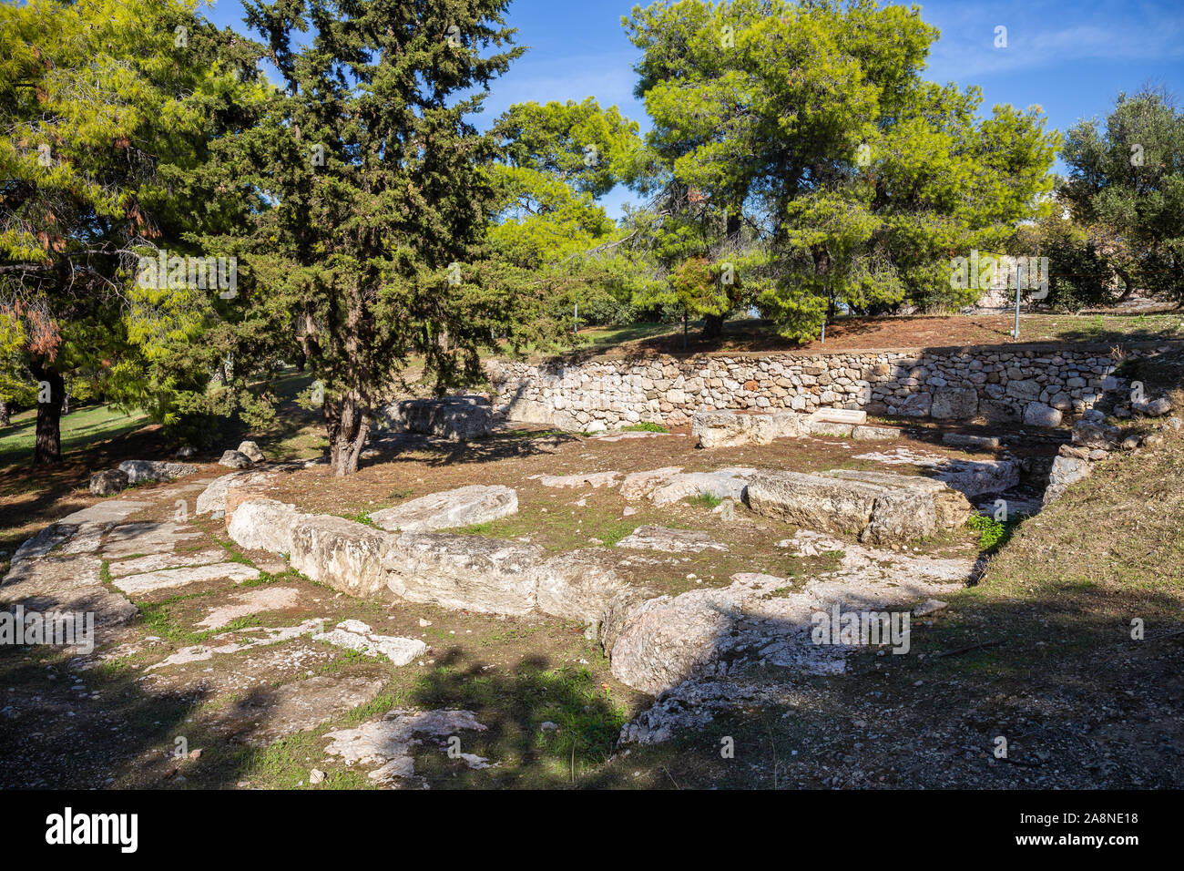 ruins of ancient Pnyx - the place were democracy born, Athens, Greece ...