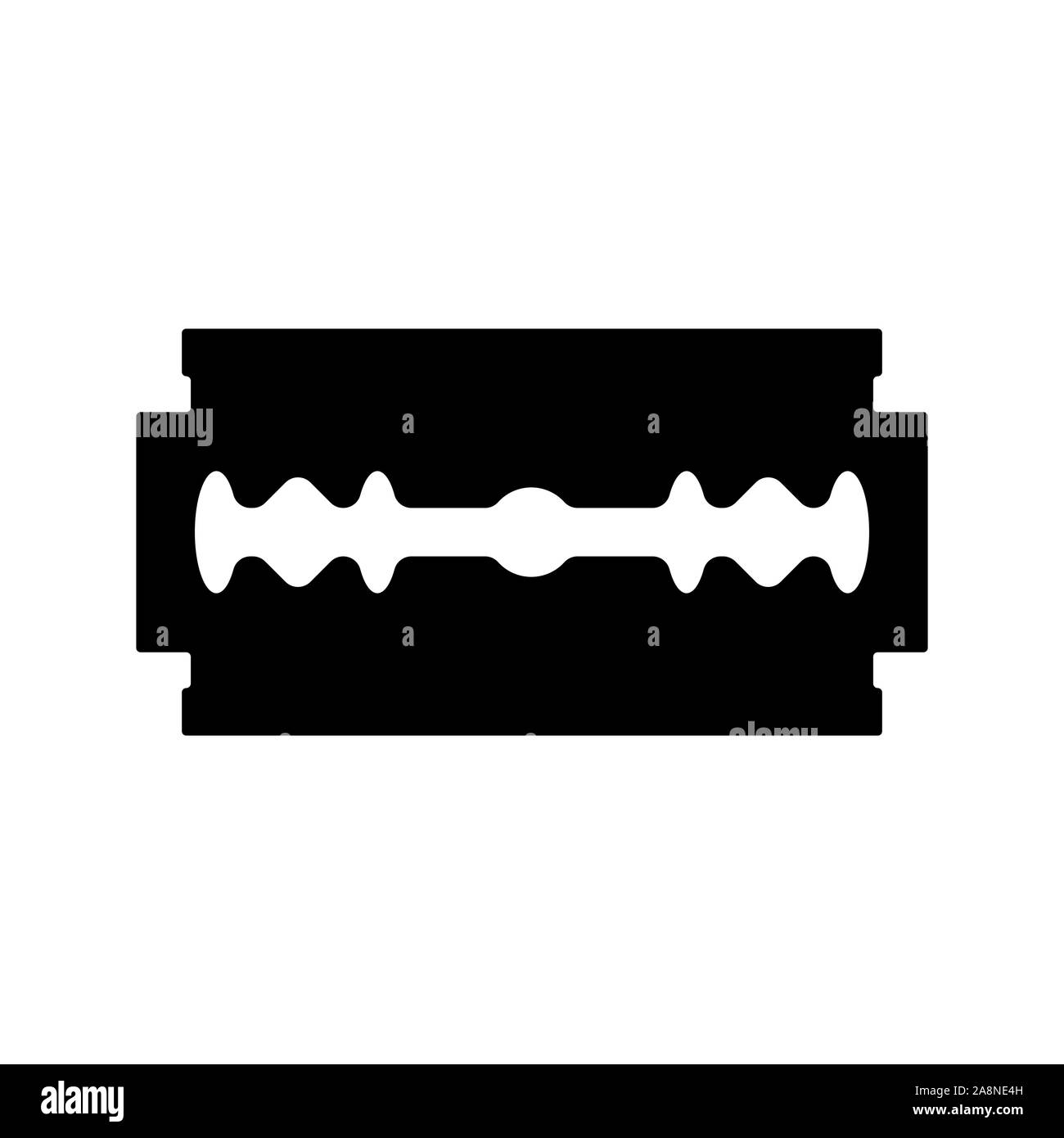 razor blade vector silhouette on a white isolated background Stock ...