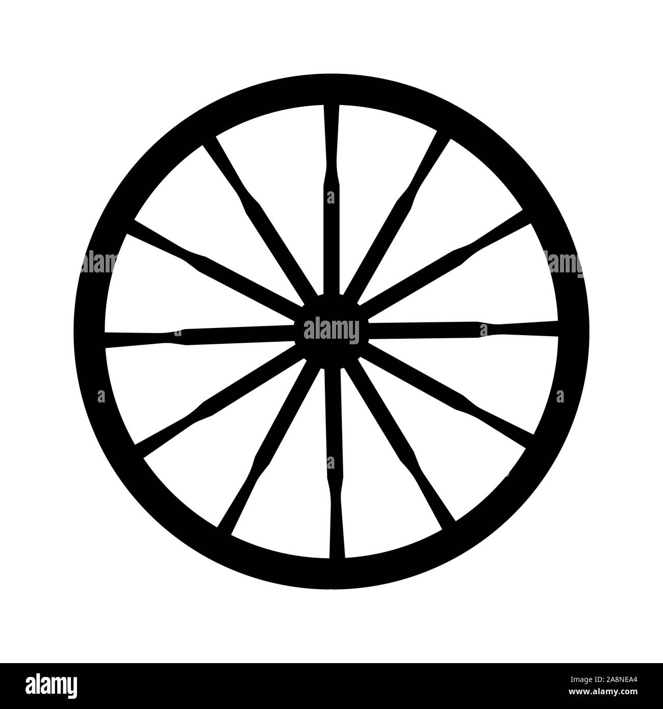 vector silhouette of an old vintage wagon wheel Stock Vector Image ...