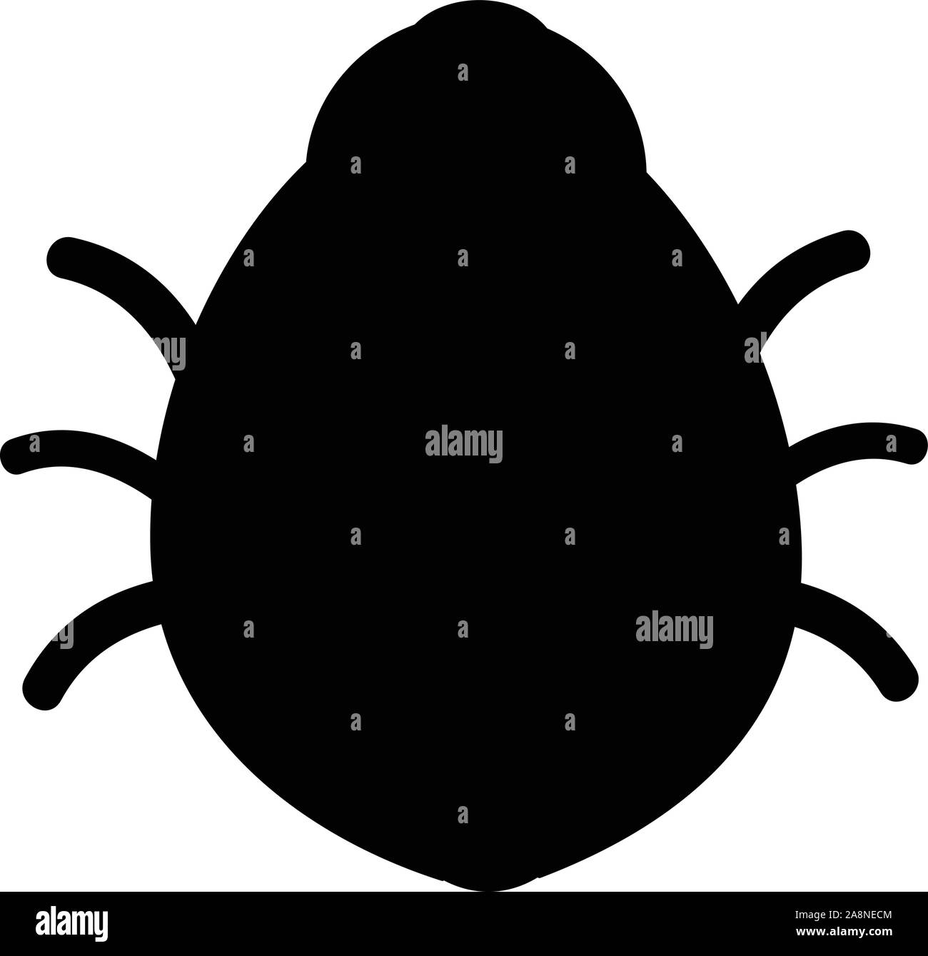 Black silhouette of a tick. Vector illustration on isolated background ...