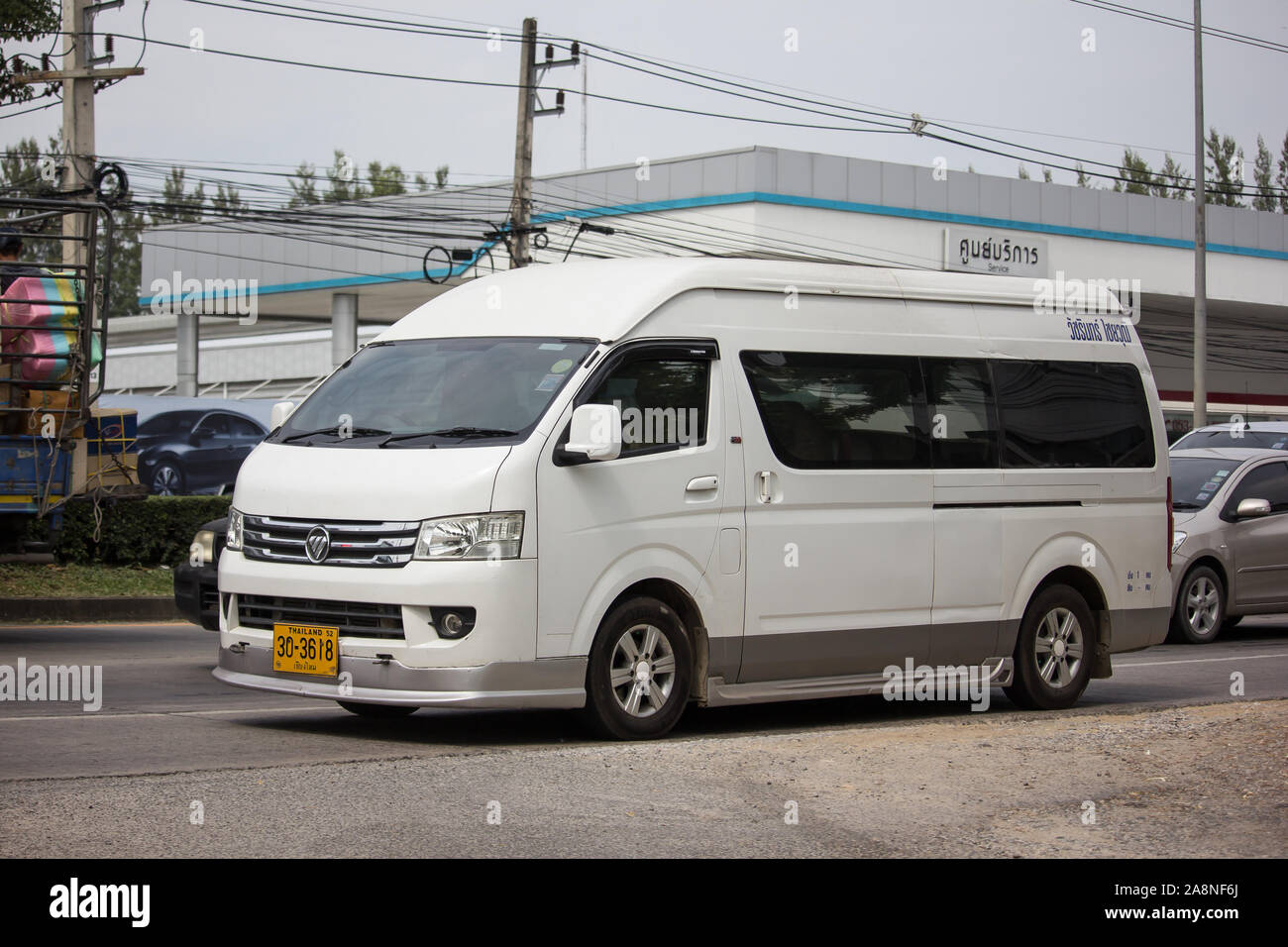 Chiangmai, Thailand - October 25 2019: Foton View cs2 van. On road no ...