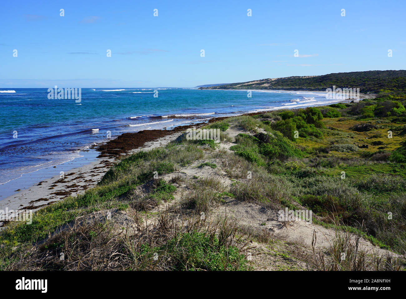 View of Horrocks Beach in the Mid West region of Western Australia ...
