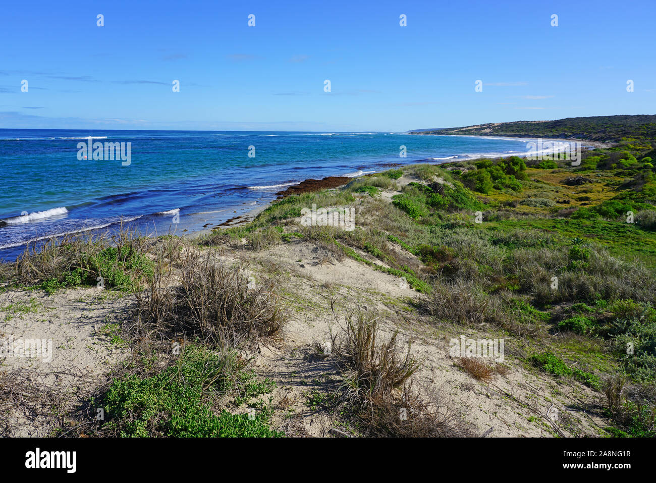 View of Horrocks Beach in the Mid West region of Western Australia ...