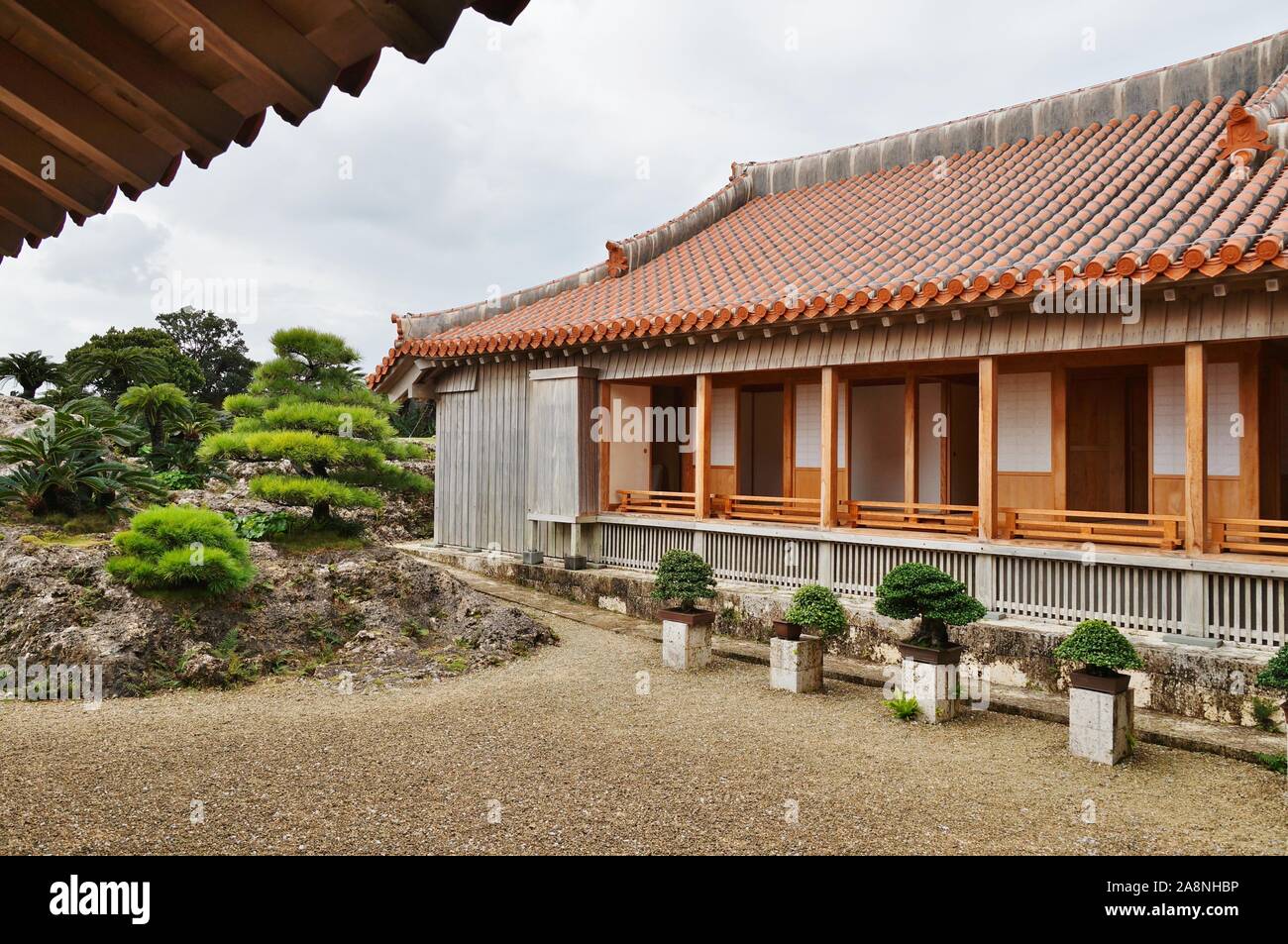NAHA, JAPAN –OCT 2013- View of the Shuri Castle (shuri-jo), a landmark ...
