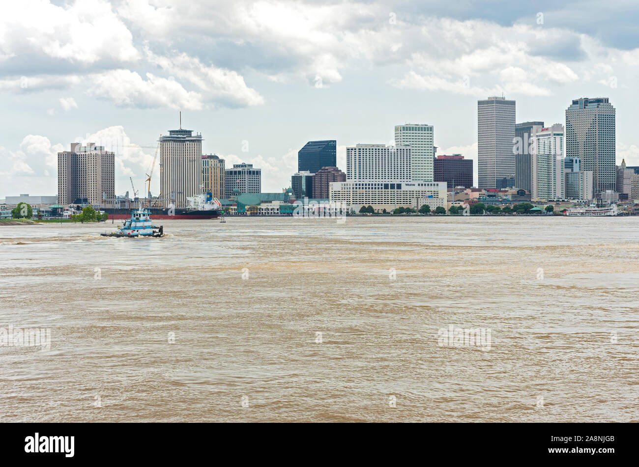 New Orleans, Louisiana/USA - June 14, 2019: Ships in Mississippi River ...