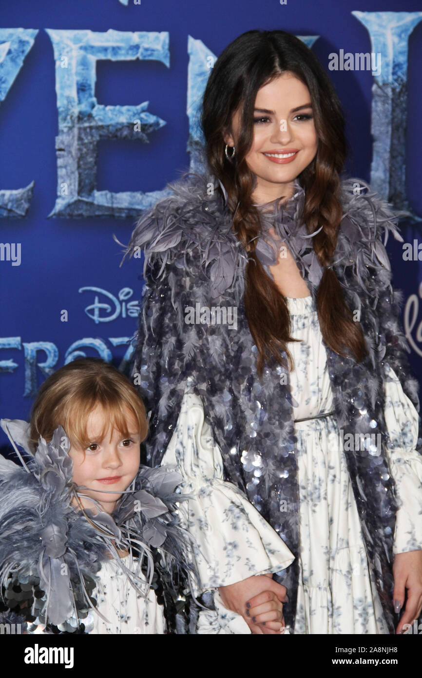 Gracie Teefey and Selena Gomez at Disney's World Premiere of "Frozen II ...