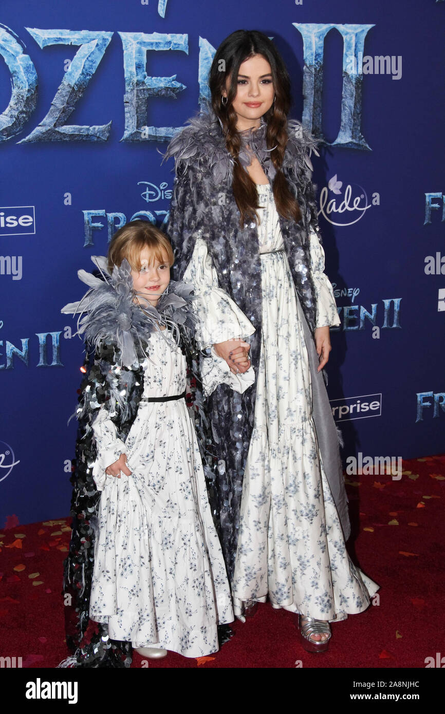 Gracie Teefey and Selena Gomez at Disney's World Premiere of "Frozen II ...