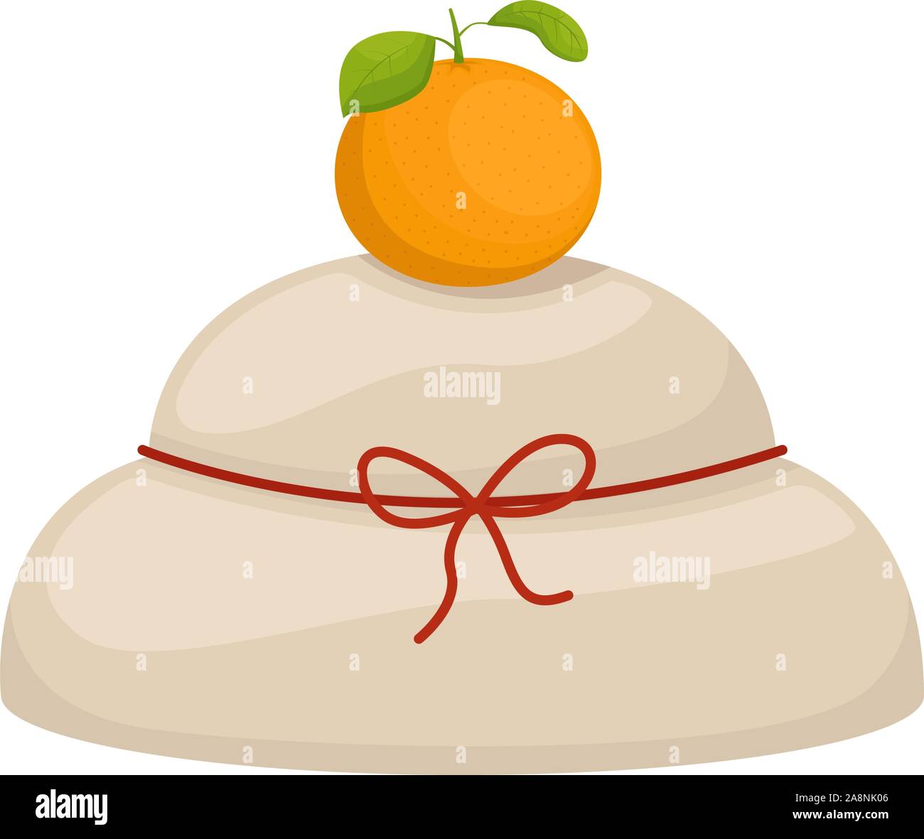 Japanese new year kagami mochi. New year's dishes. Asian tradition ...