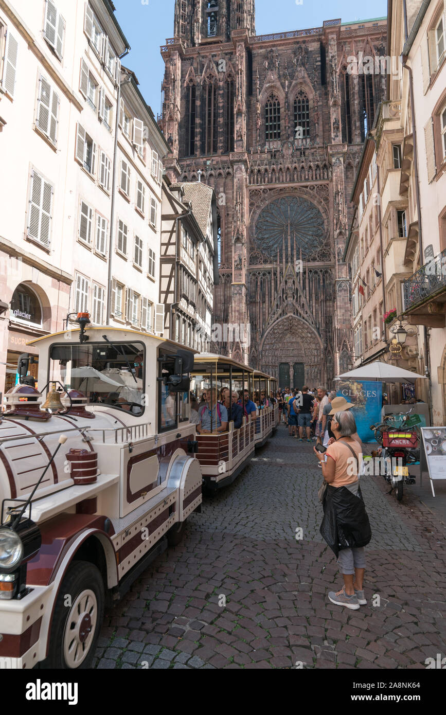 Strasbourg, Bas-Rhin / France - 10 August 2019: tourist city tour ...