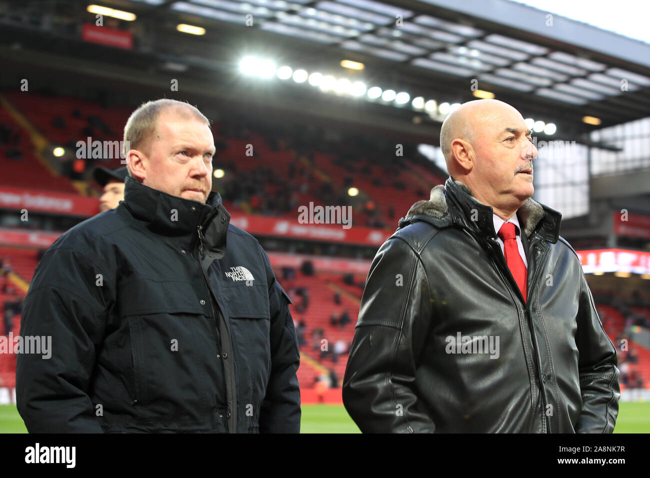 Former Liverpool player Ian Rush (right) before the Premier League ...