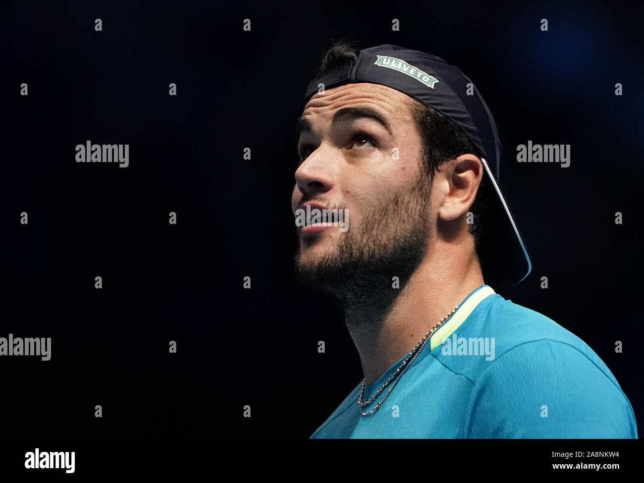 Italy's Matteo Berrettini on day one of the Nitto ATP Finals at The O2 ...