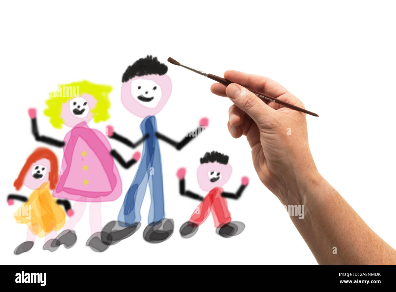 Family draw a paint hi-res stock photography and images - Alamy