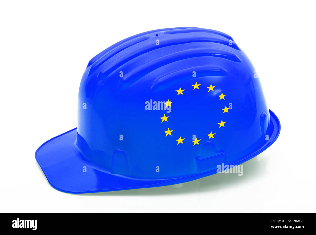 european safety helmet on white background Stock Photo - Alamy