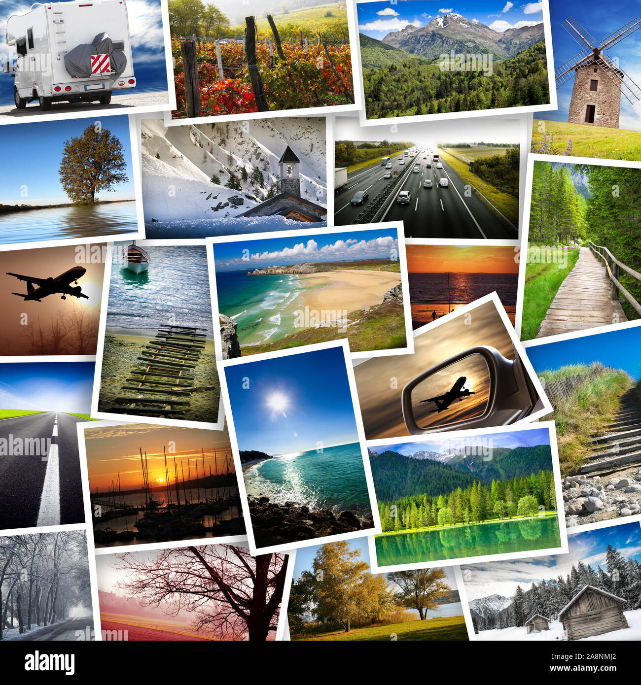 Mountain sea collage hi-res stock photography and images - Alamy