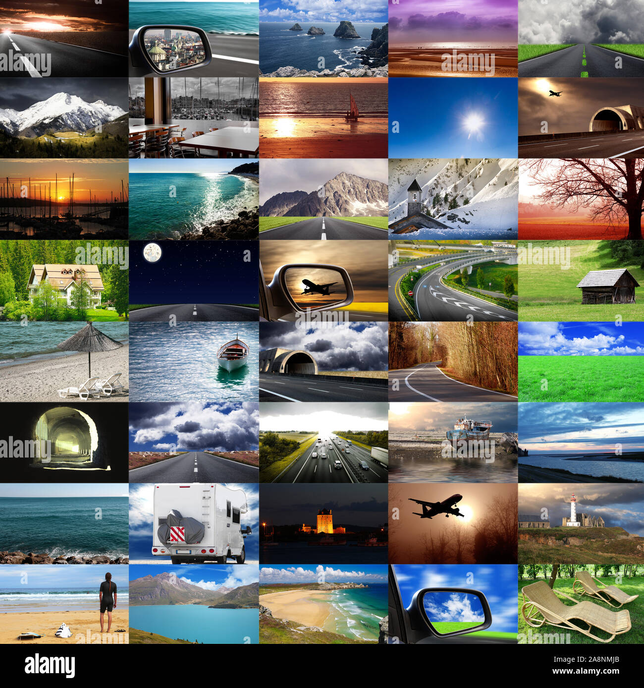 Mountain sea collage hi-res stock photography and images - Alamy