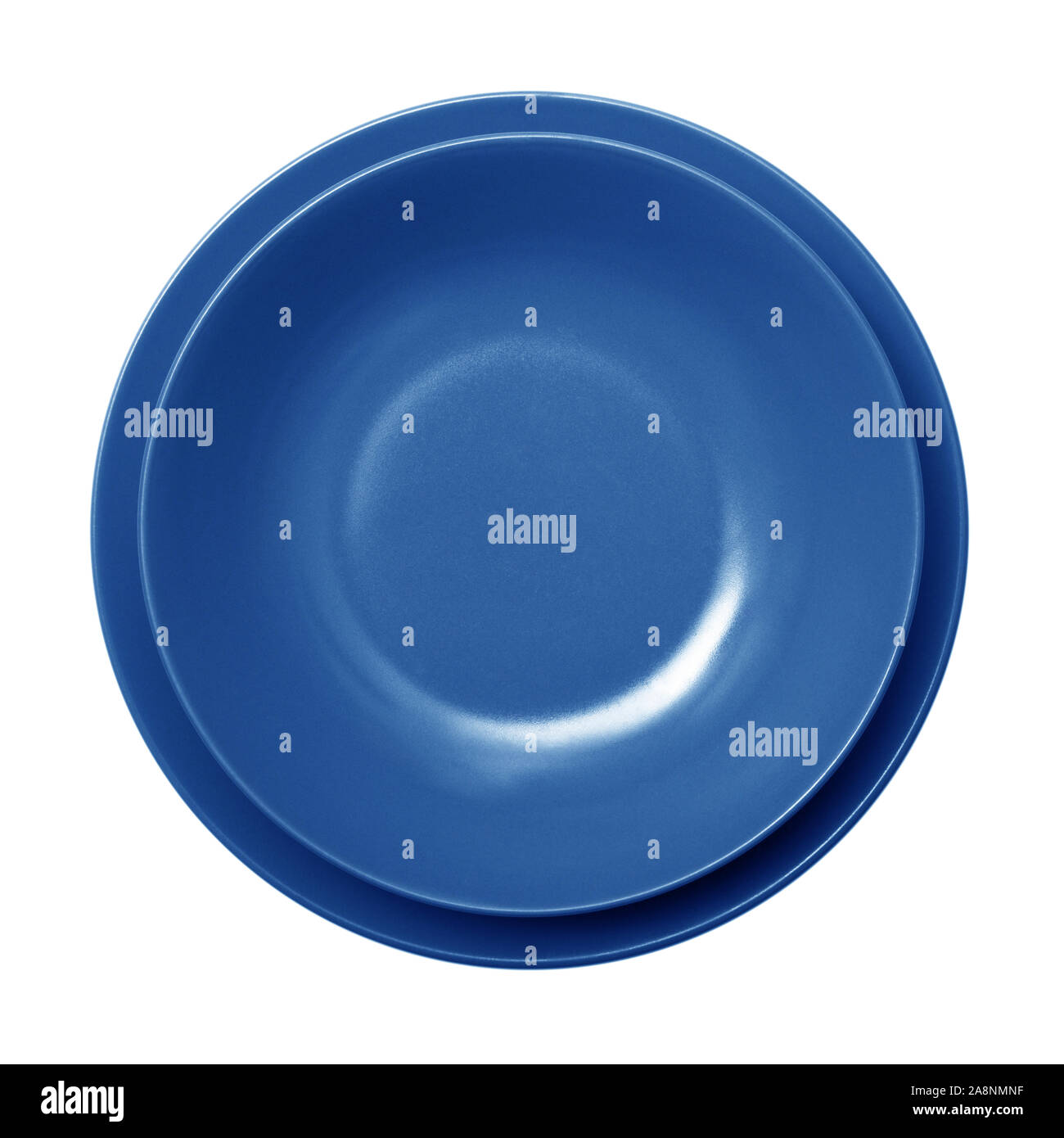 empty blue dish on white background Stock Photo - Alamy