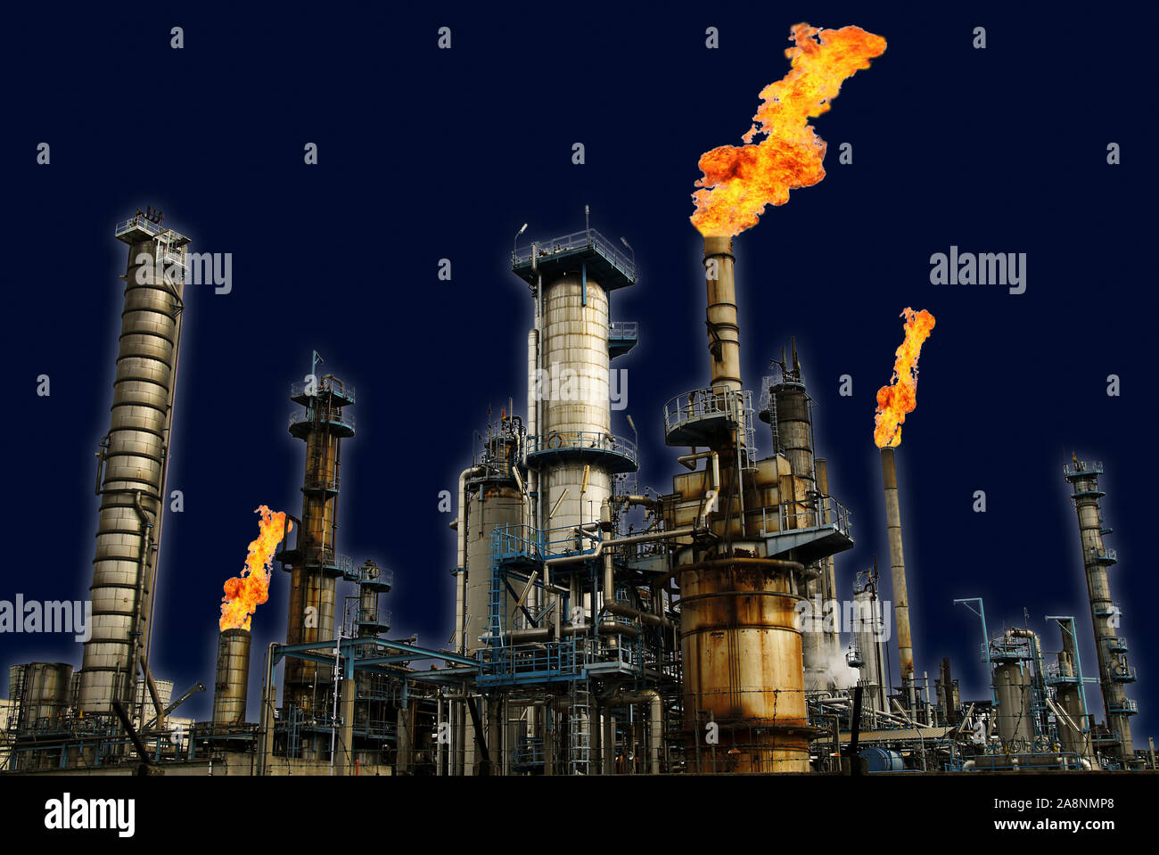 Exterior view of plant for refining oil Stock Photo - Alamy