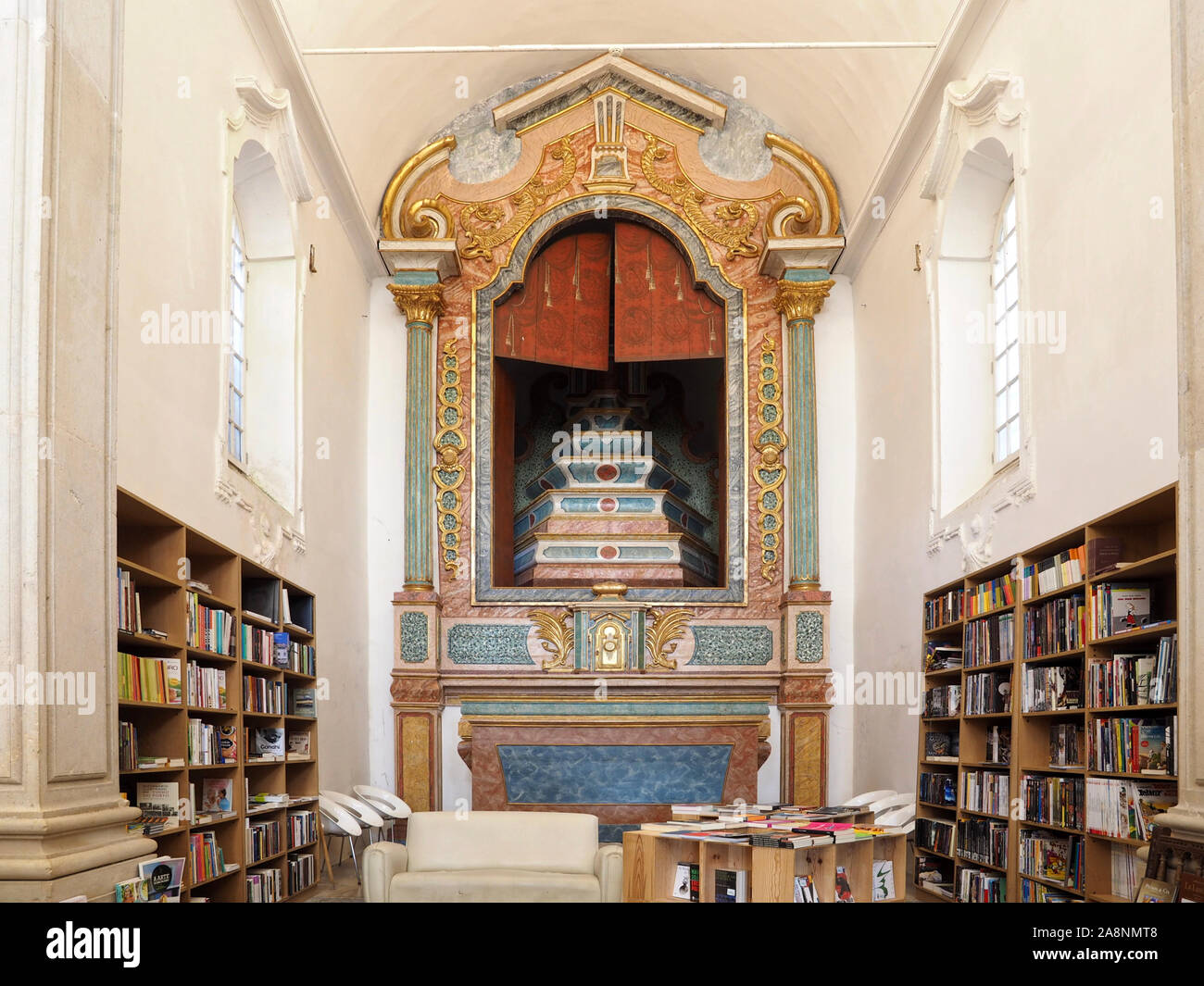 Inside the famous church library in Obidos in Portugal Stock Photo - Alamy