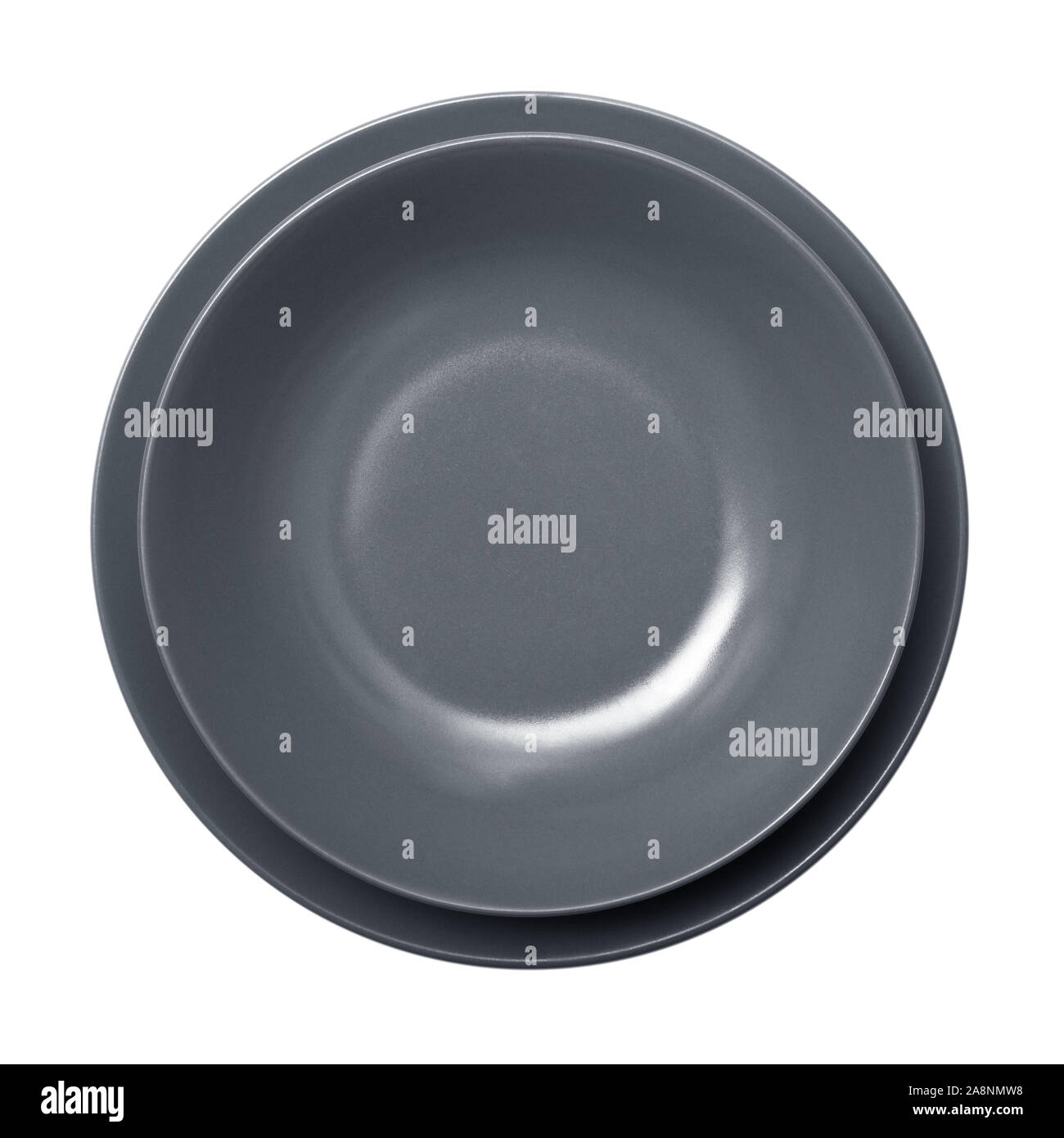 empty grey dish on white background Stock Photo - Alamy