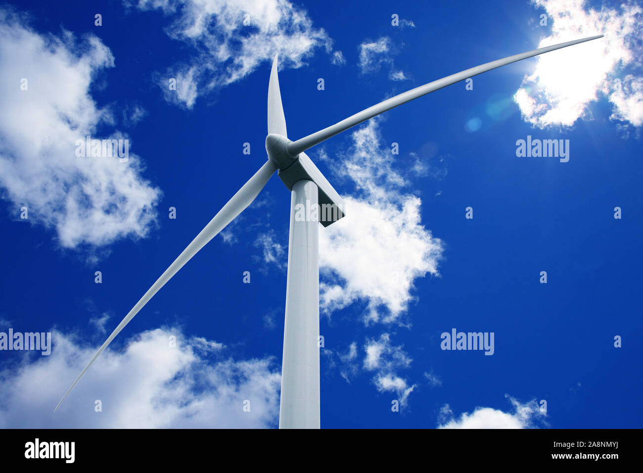 wind turbine on sky background Stock Photo - Alamy