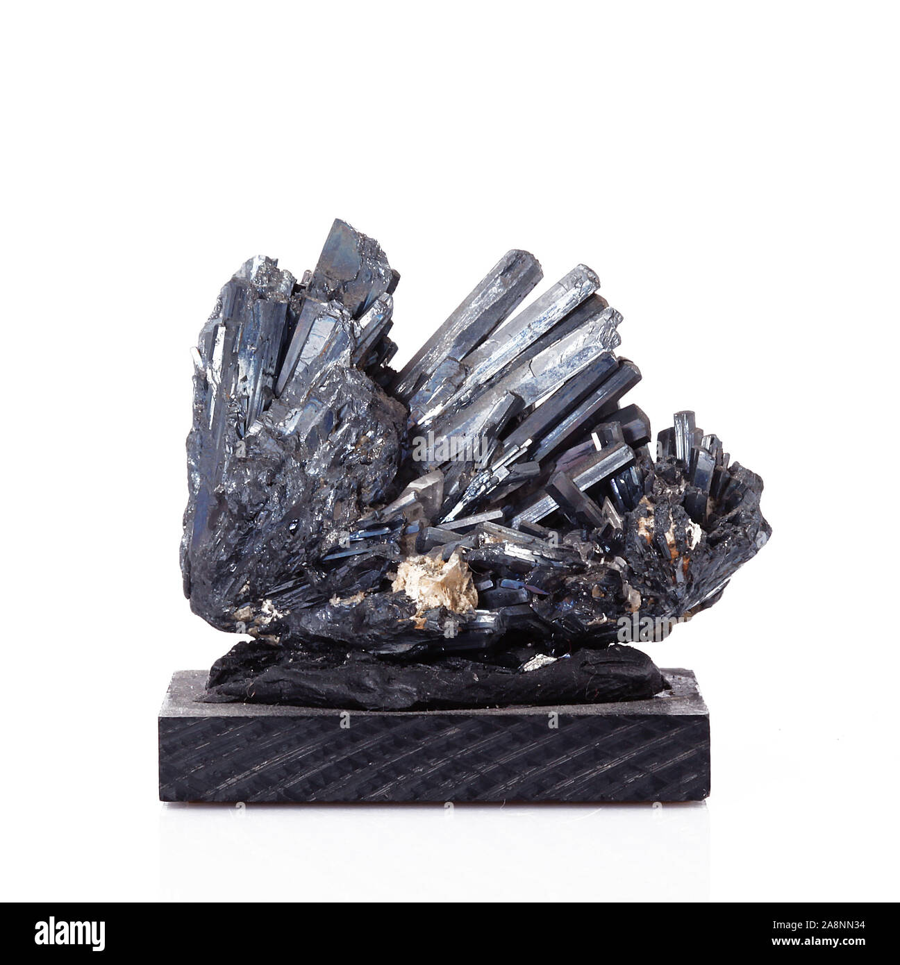 isolated antimonite crystals on white background Stock Photo - Alamy