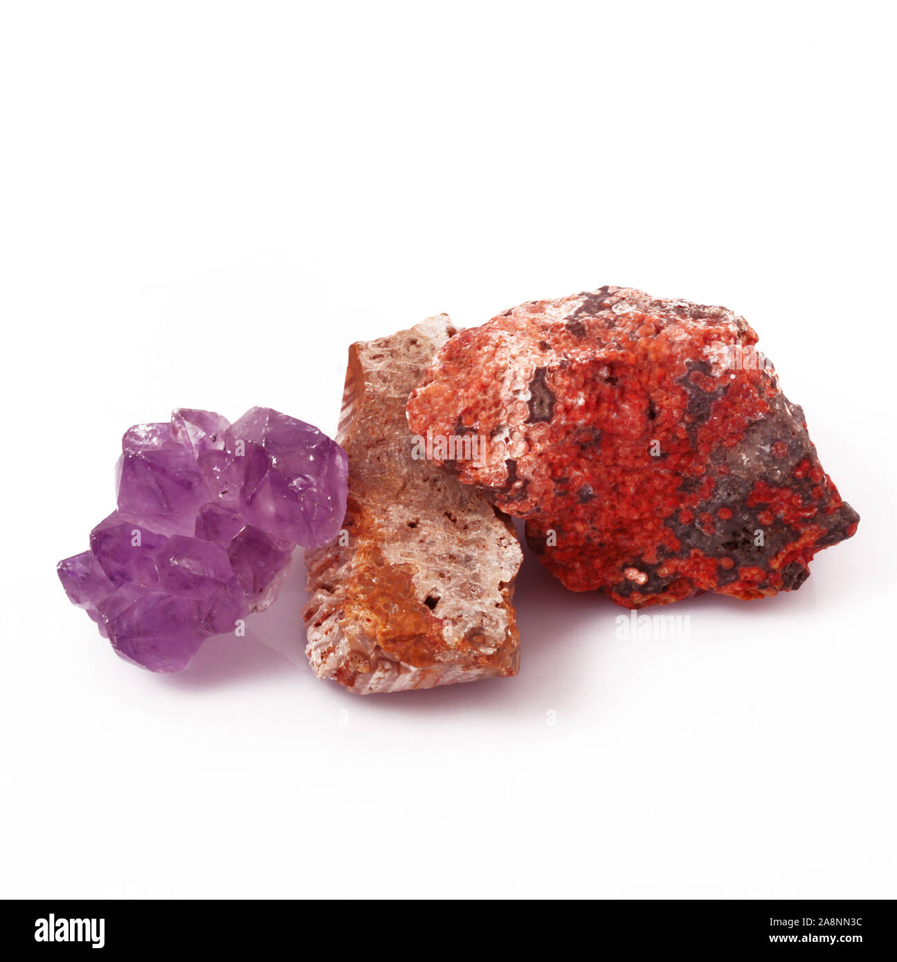 isolated mineral crystals collage on white background Stock Photo - Alamy