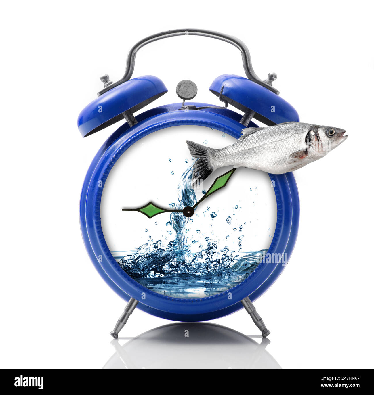 isolated alarm clock with splash dial on white background Stock Photo ...