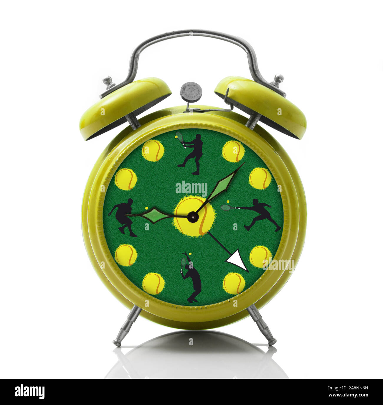 isolated alarm clock with tennis dial on white background Stock Photo ...