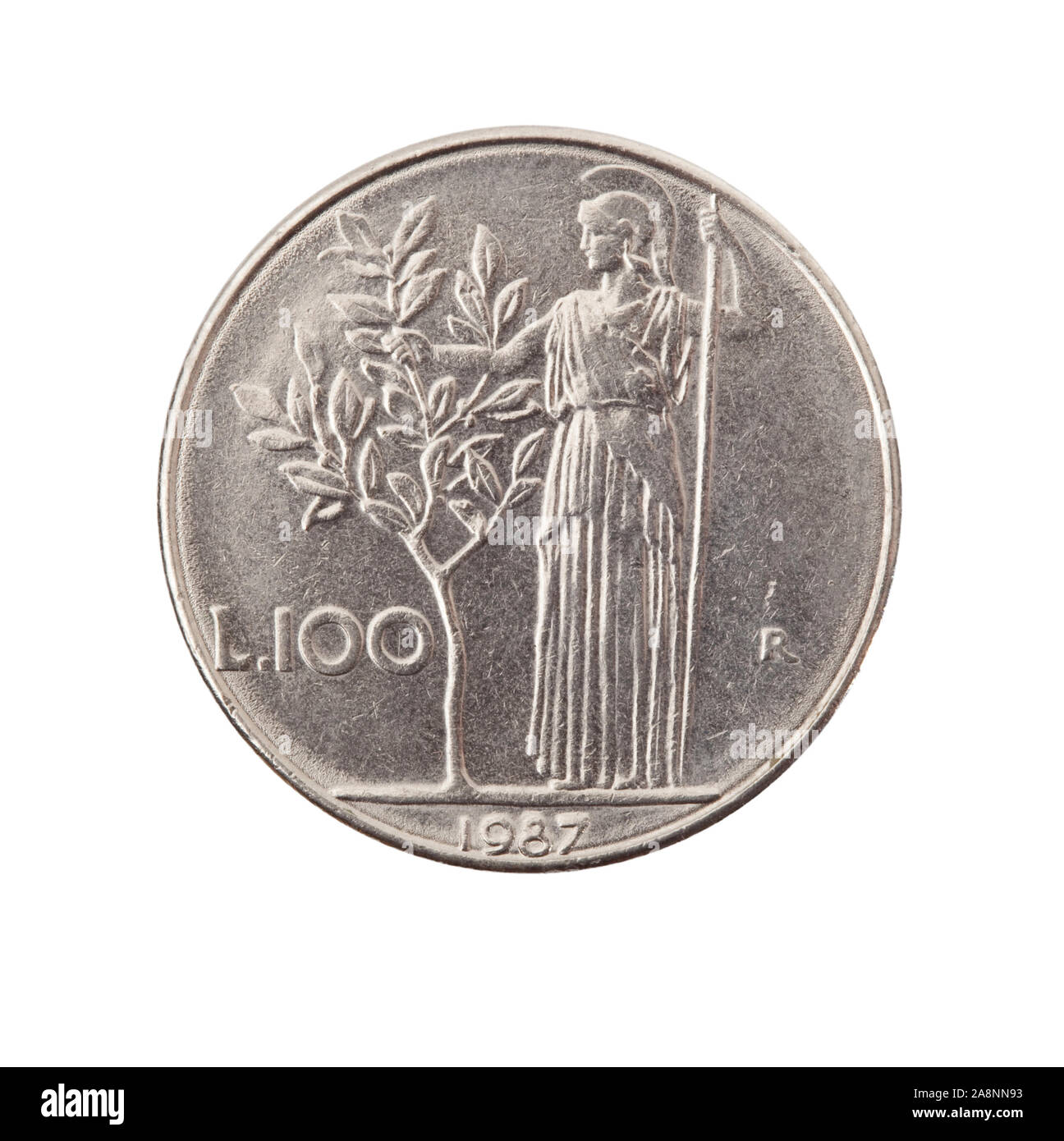 vintage metal coin on white background Stock Photo - Alamy