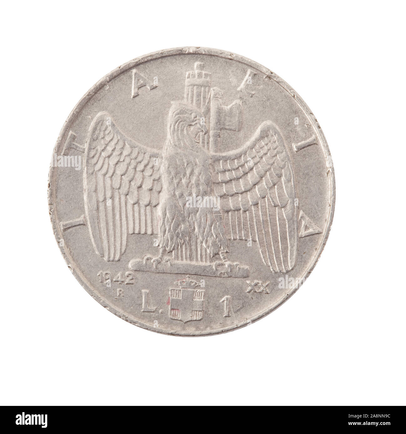 vintage metal coin on white background Stock Photo - Alamy
