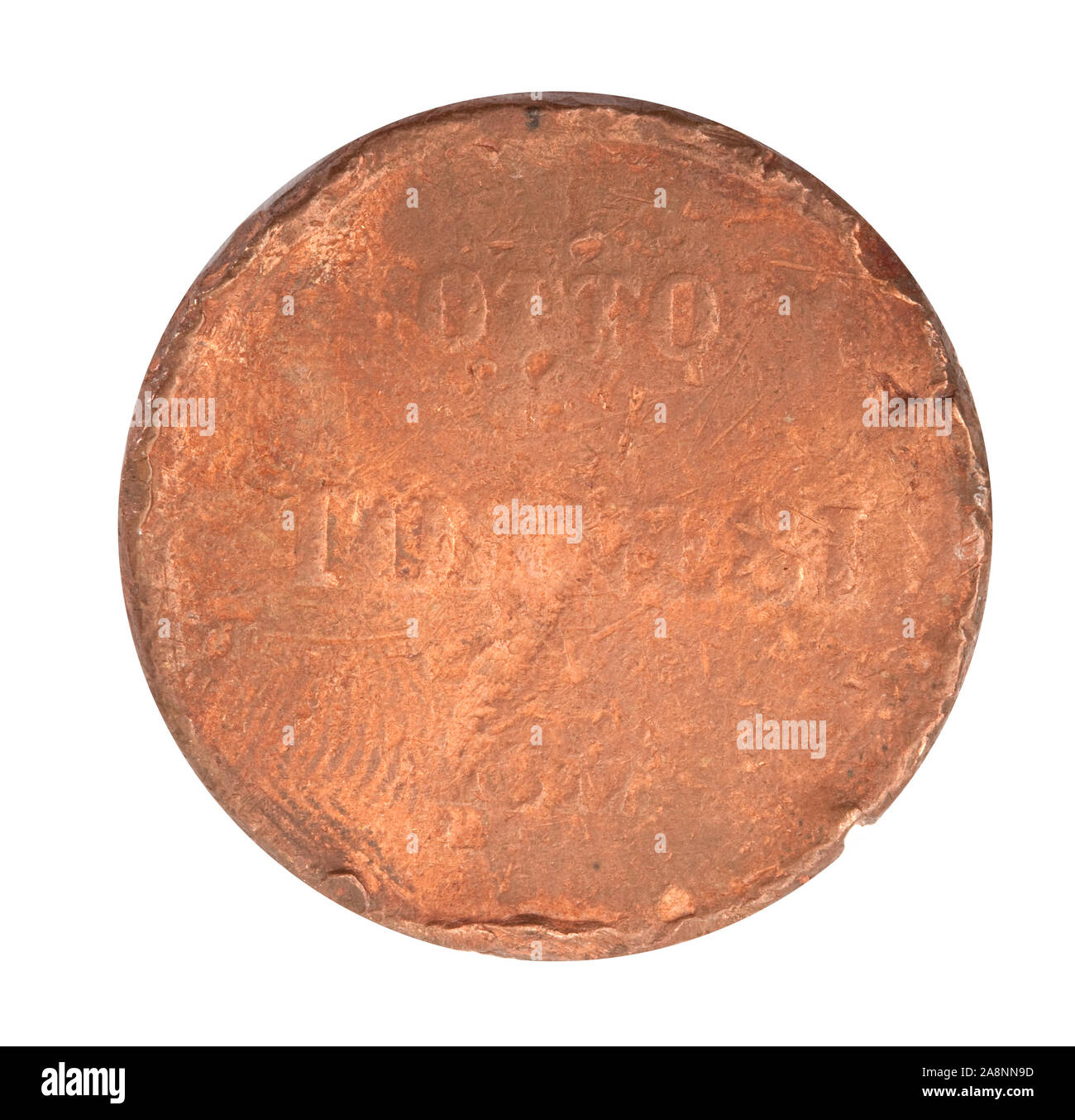 vintage metal coin on white background Stock Photo - Alamy