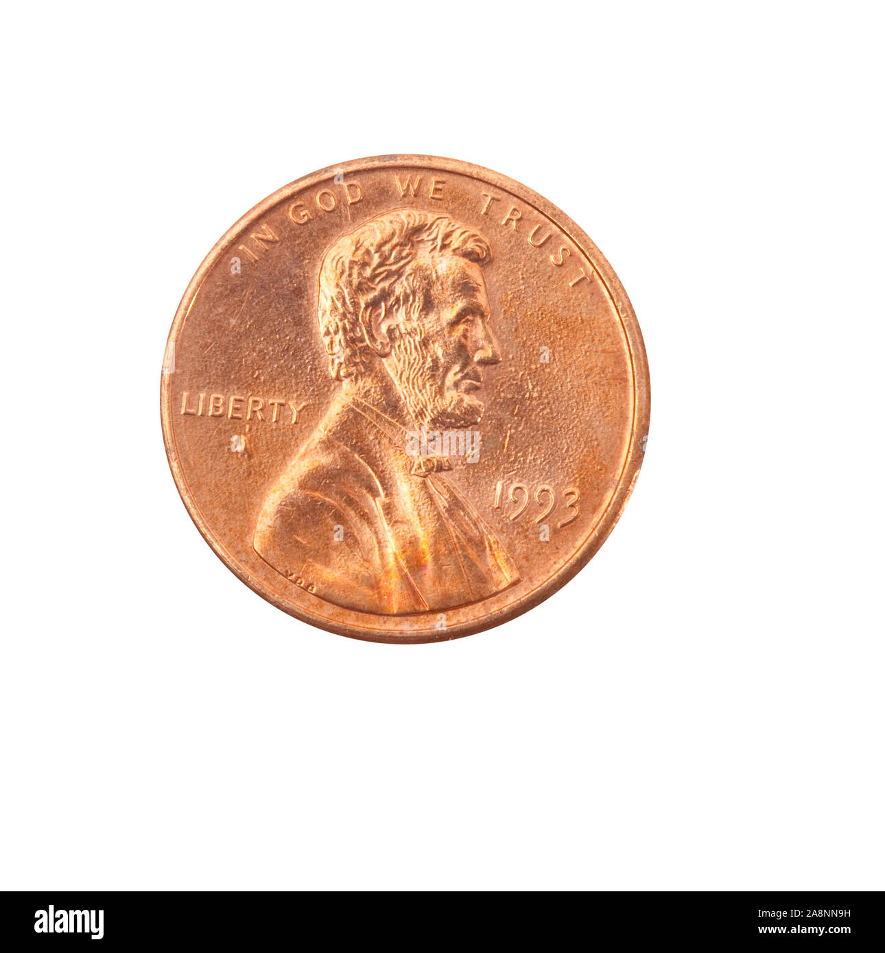 vintage metal coin on white background Stock Photo - Alamy