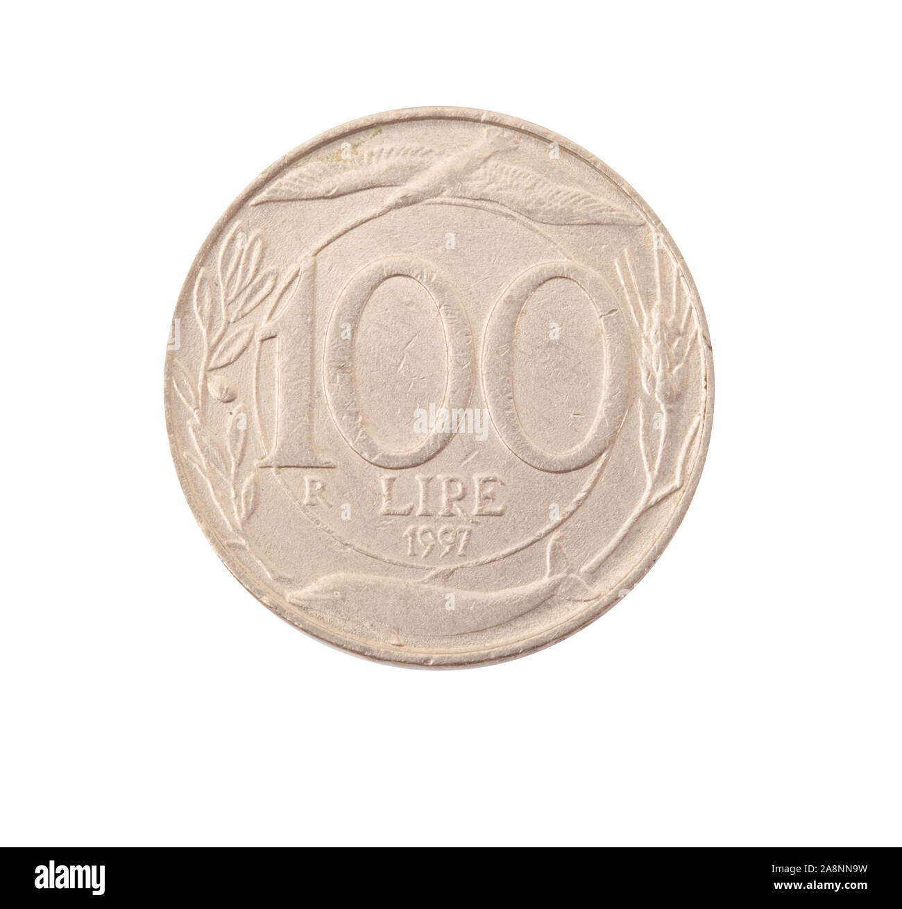 vintage metal coin on white background Stock Photo - Alamy