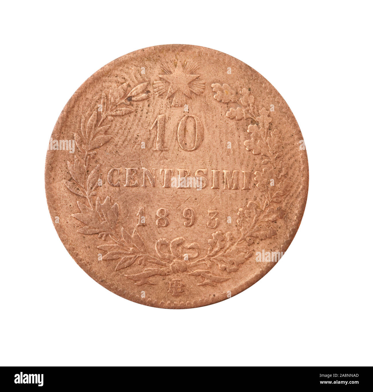 vintage metal coin on white background Stock Photo - Alamy