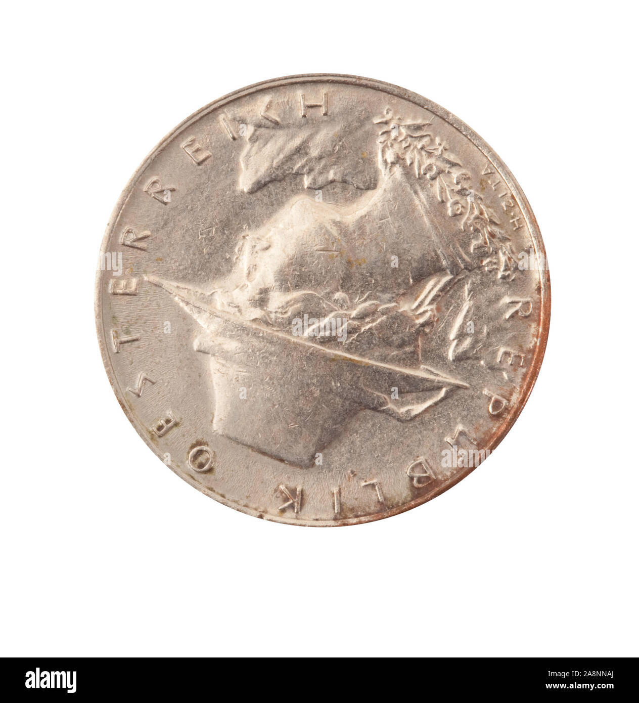 vintage metal coin on white background Stock Photo - Alamy