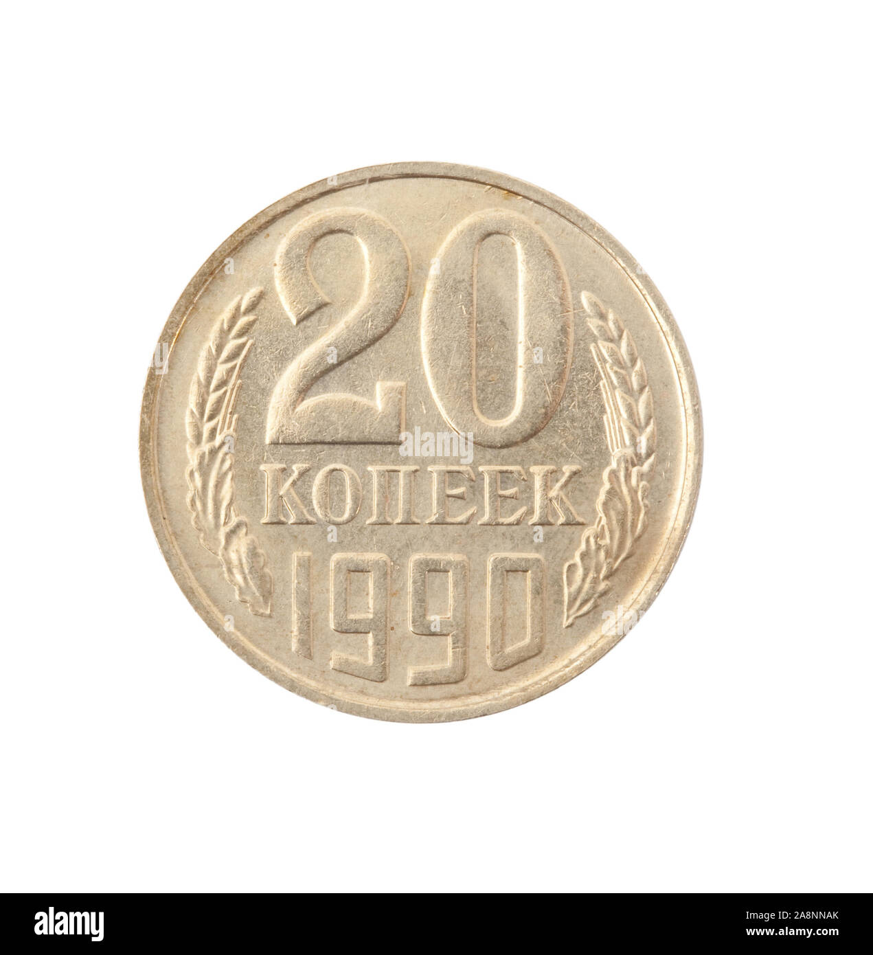 vintage metal coin on white background Stock Photo - Alamy